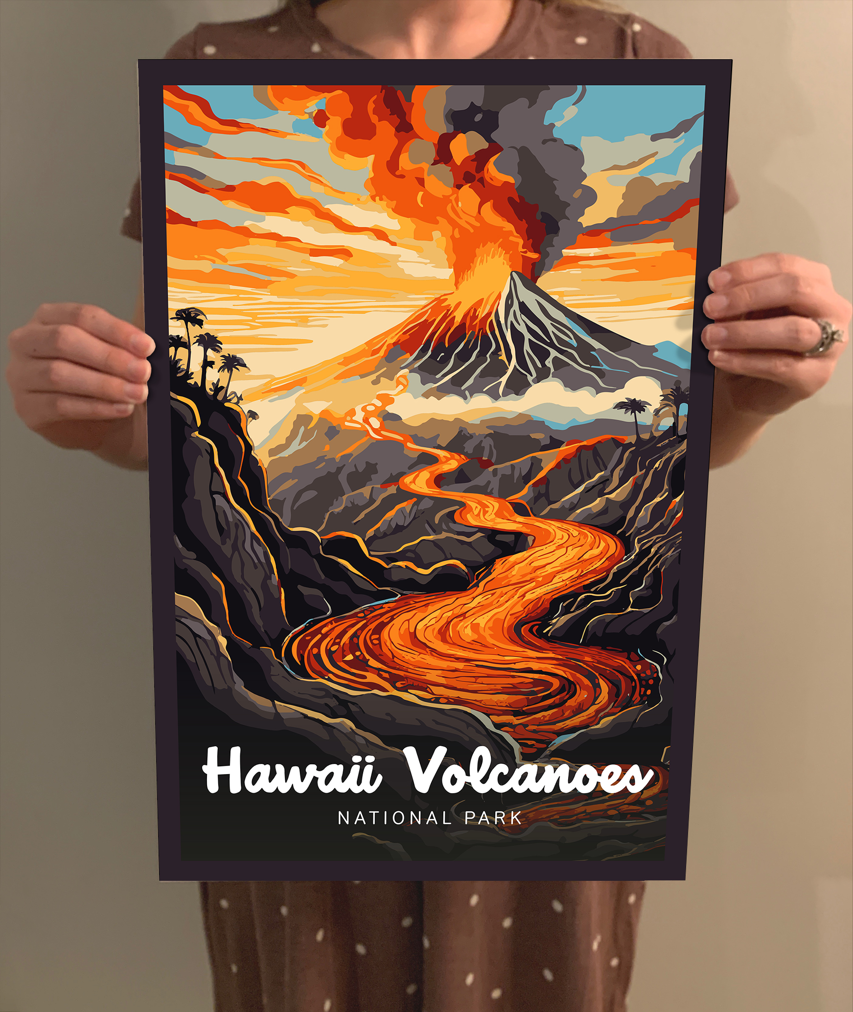 Hawaii Volcanoes National Park Poster / Postcard - Go See Design