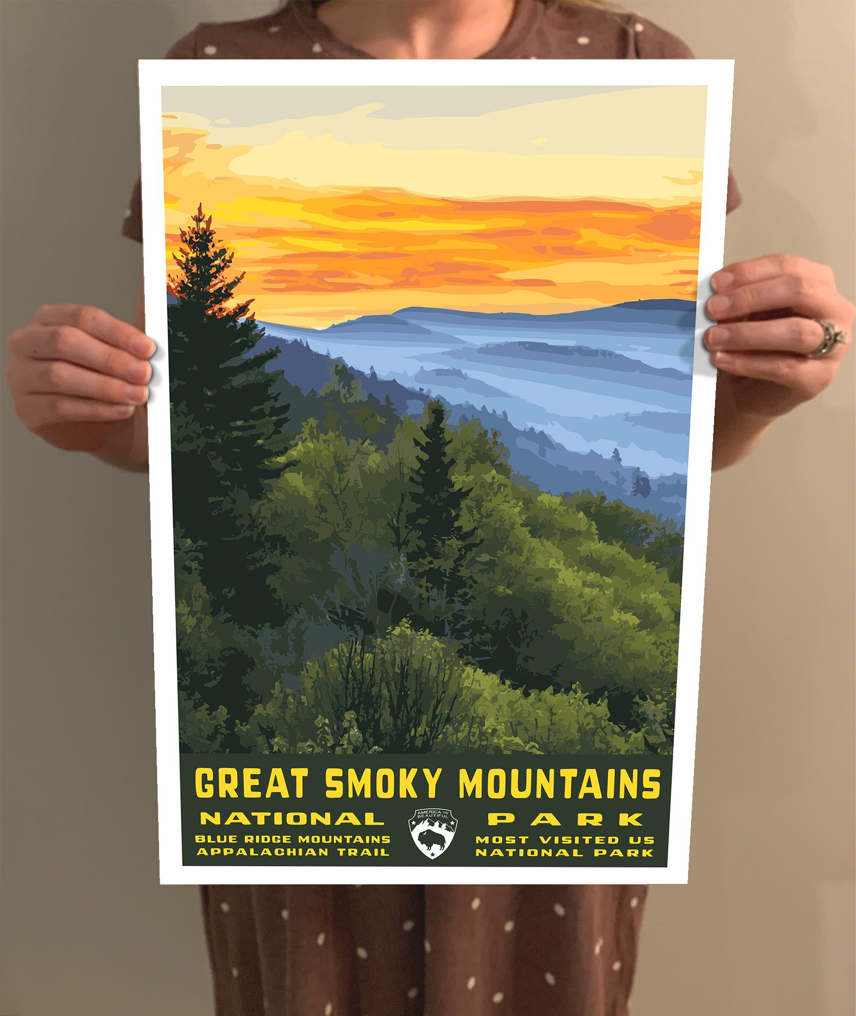 Great Smoky Mountains National Park Poster / Postcard - Go See Design