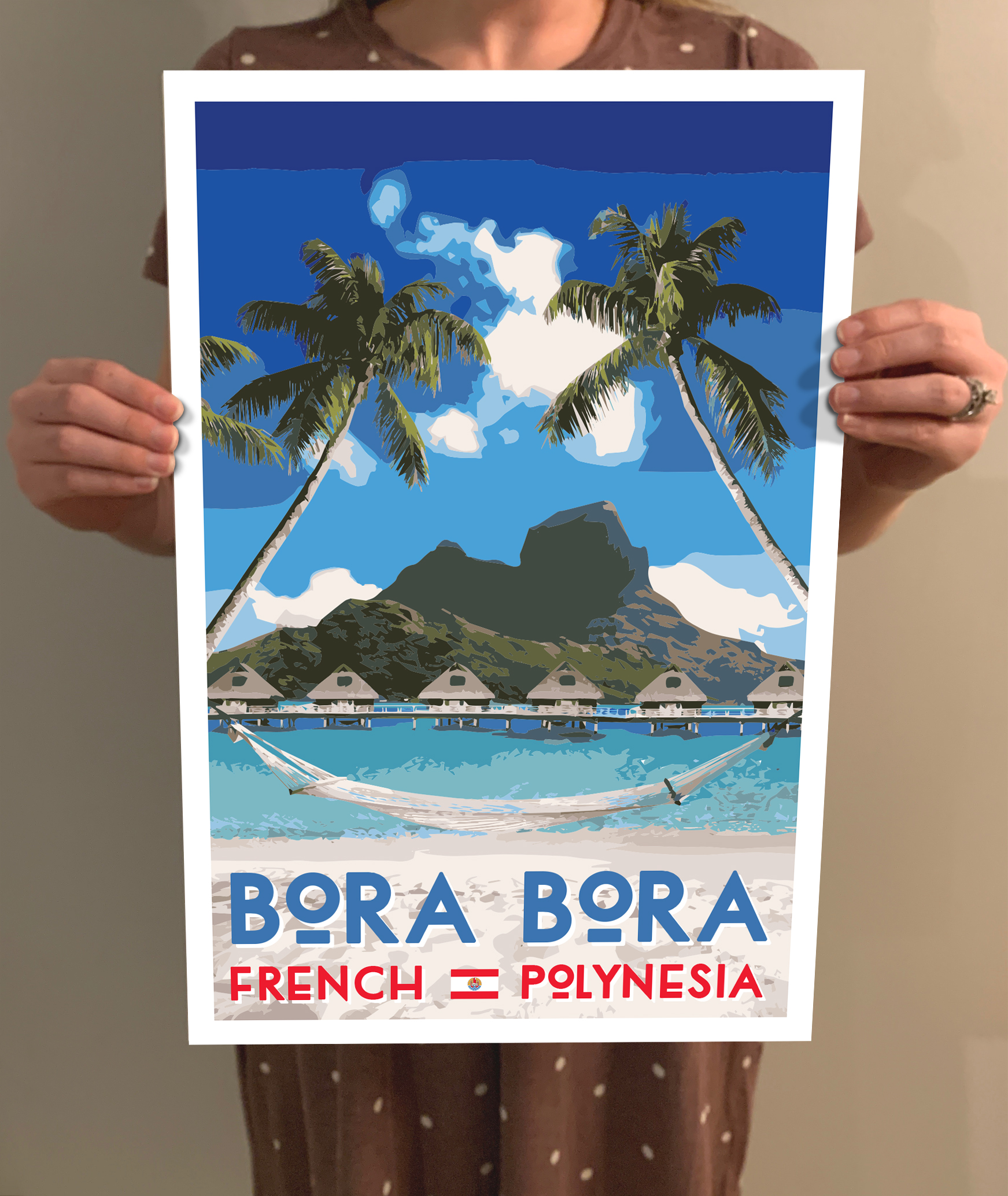 Bora Bora French Polynesia Poster / Postcard - Go See Design