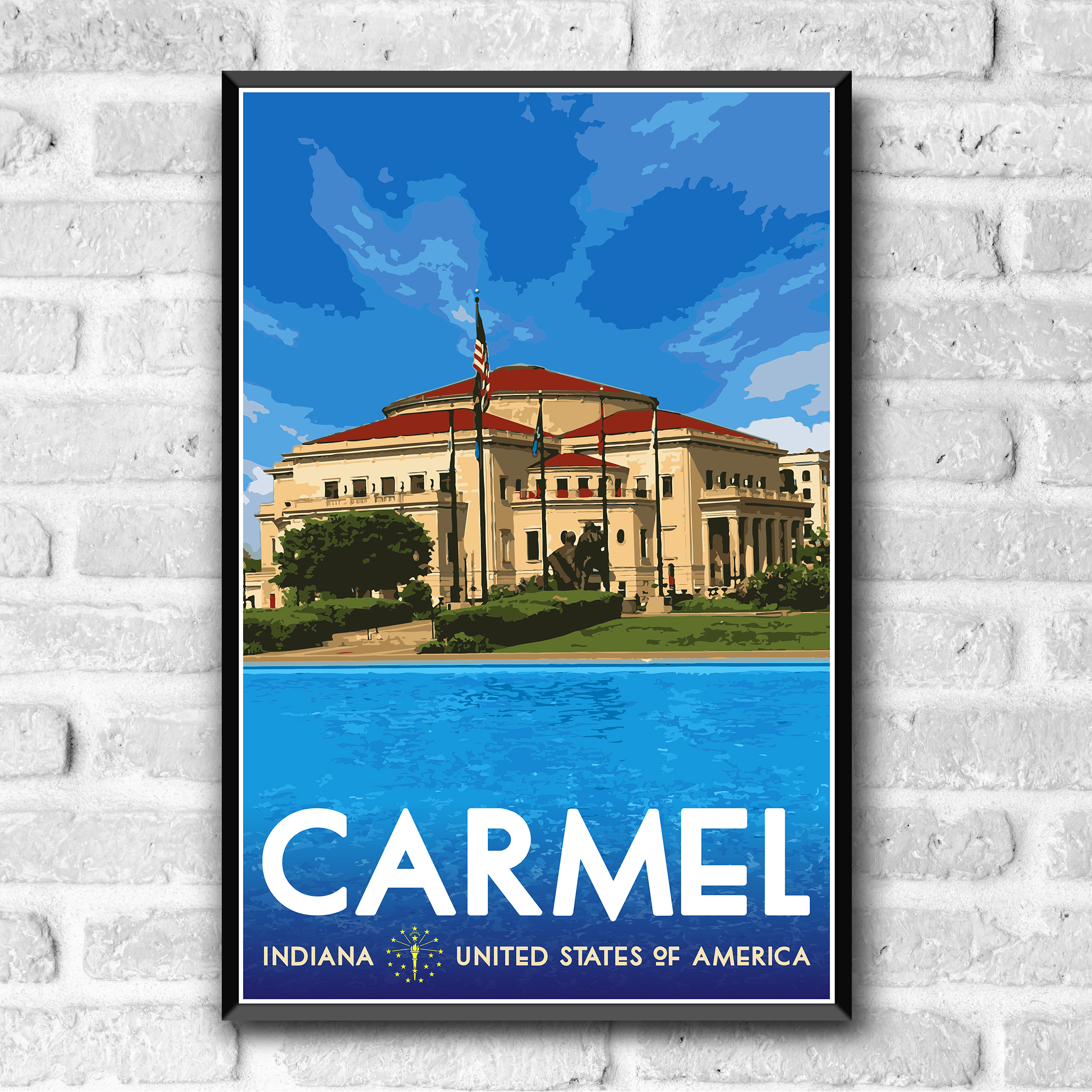 Carmel Indiana Poster / Postcard - Go See Design