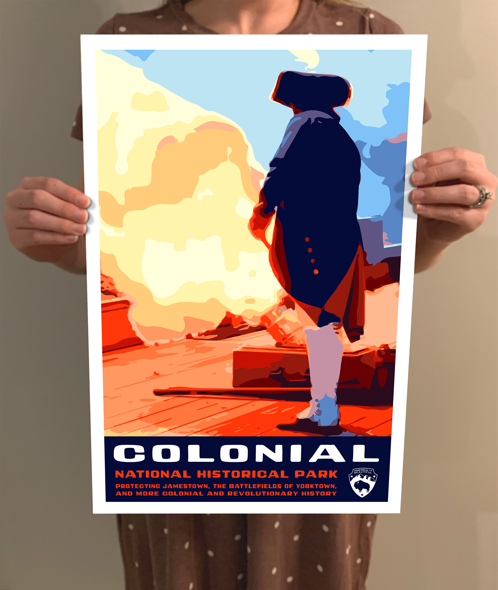Colonial National Historical Park Poster / Postcard - Go See Design