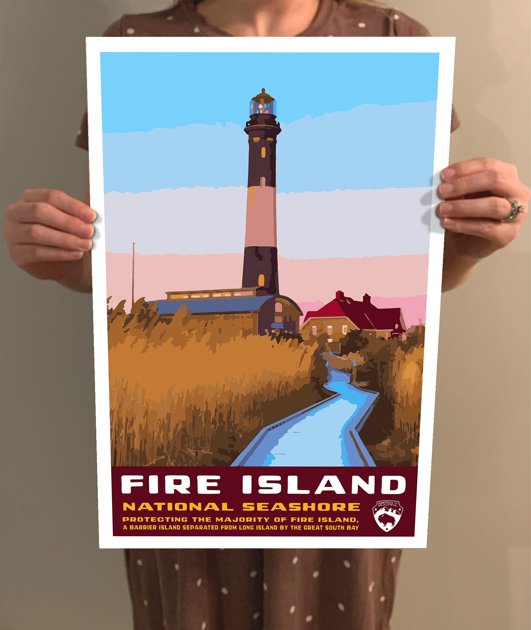 Fire Island National Seashore Poster / Postcard - Go See Design