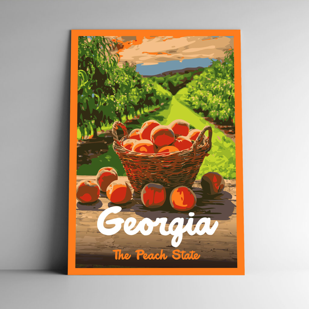 Georgia: The Peach State Poster / Postcard - Go See Design
