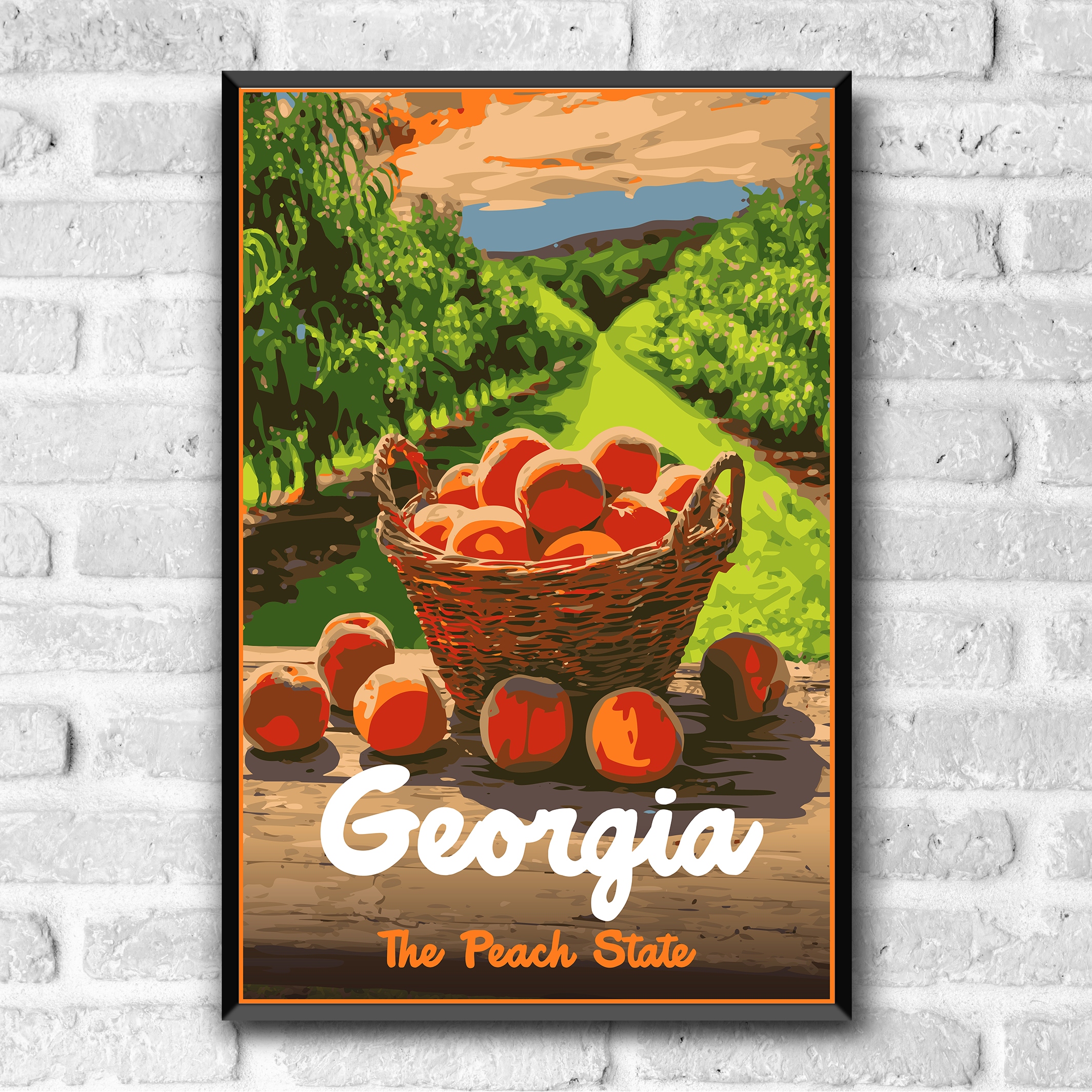 Georgia: The Peach State Poster / Postcard - Go See Design