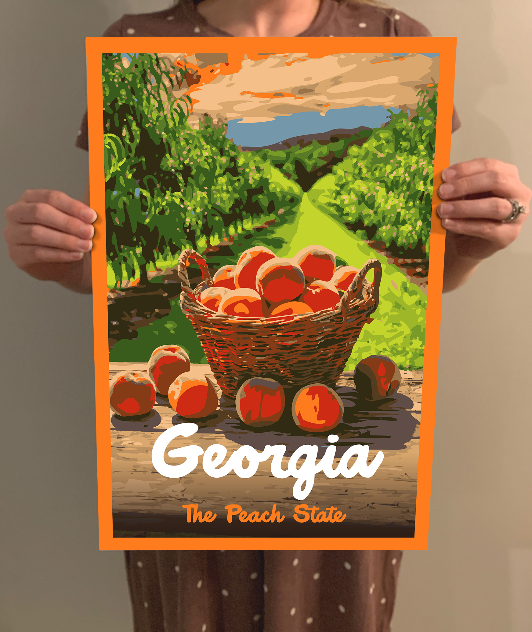 Georgia: The Peach State Poster / Postcard - Go See Design
