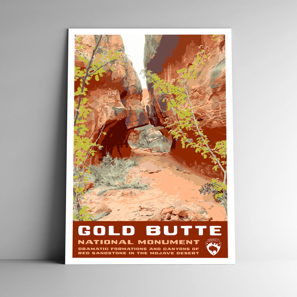 Gold Butte National Monument Poster / Postcard - Go See Design