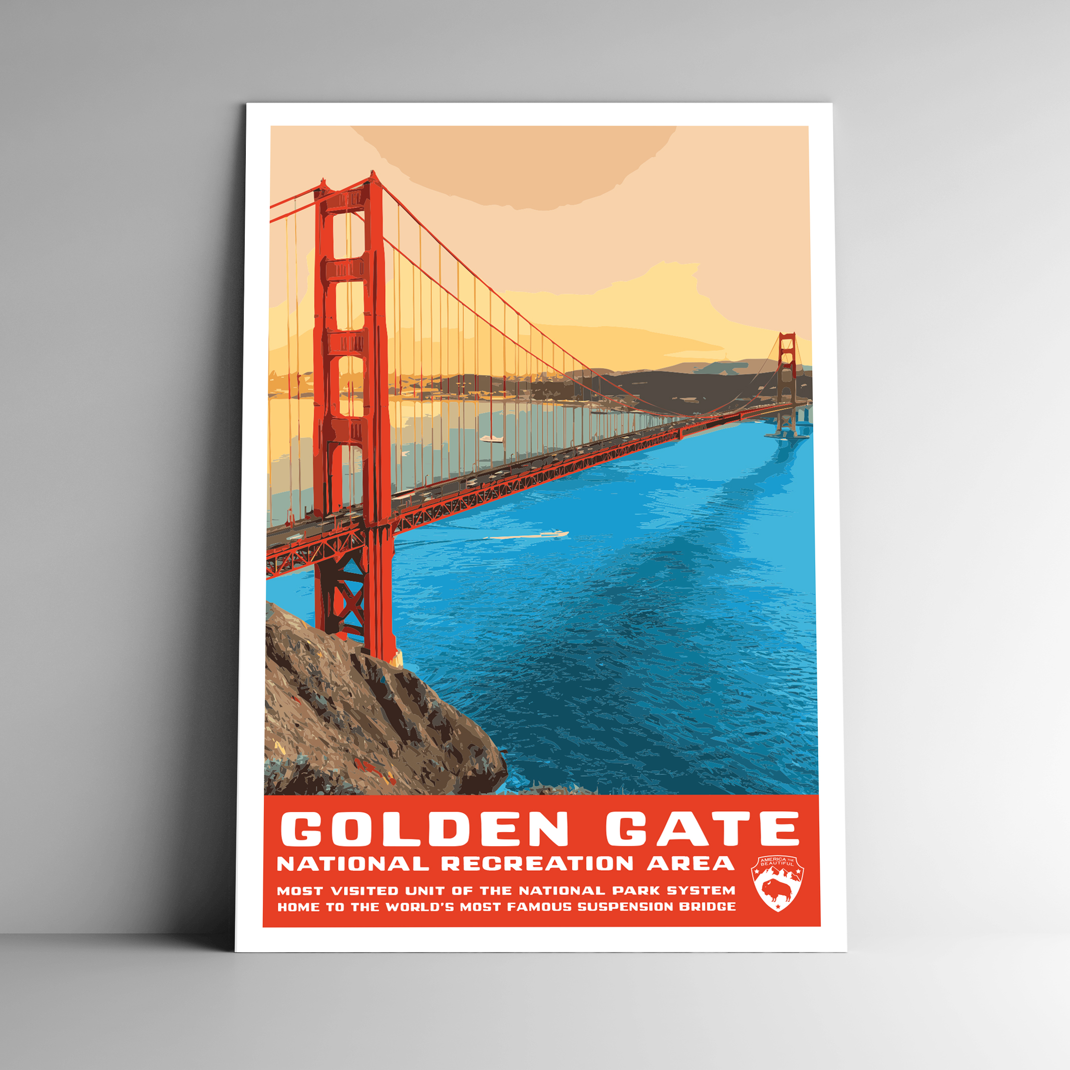 Golden Gate National Recreation Area Poster / Postcard - Go See Design