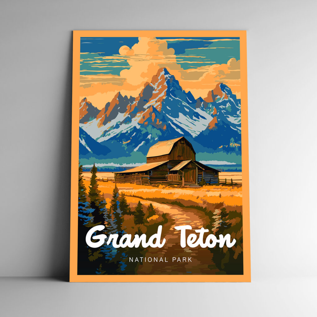 Grand Teton National Park Poster / Postcard - Go See Design