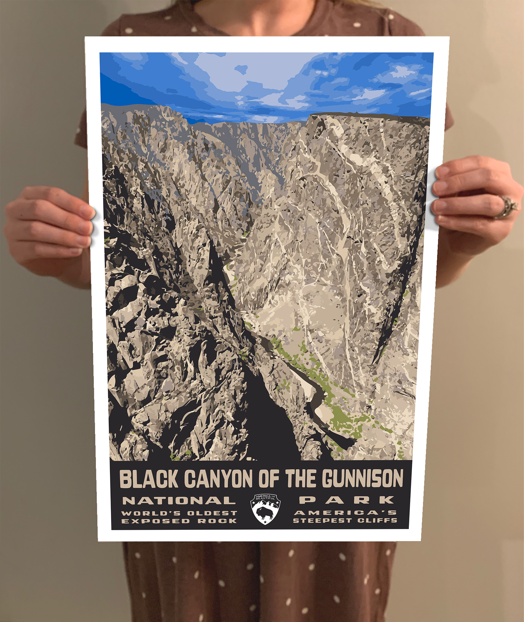 Black Canyon of the Gunnison National Park Poster / Postcard - Go See ...