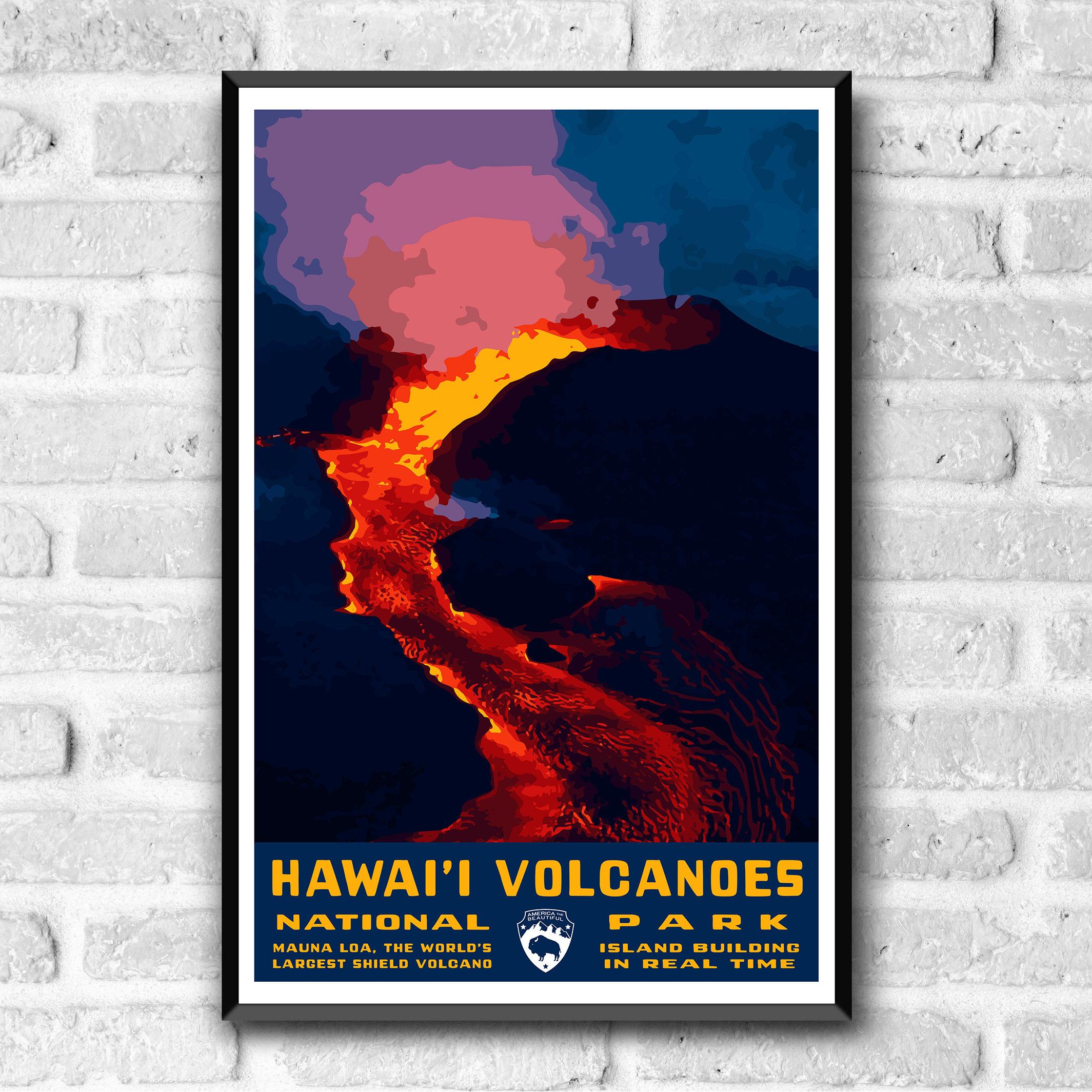 Hawaii Volcanoes National Park Poster / Postcard - Go See Design