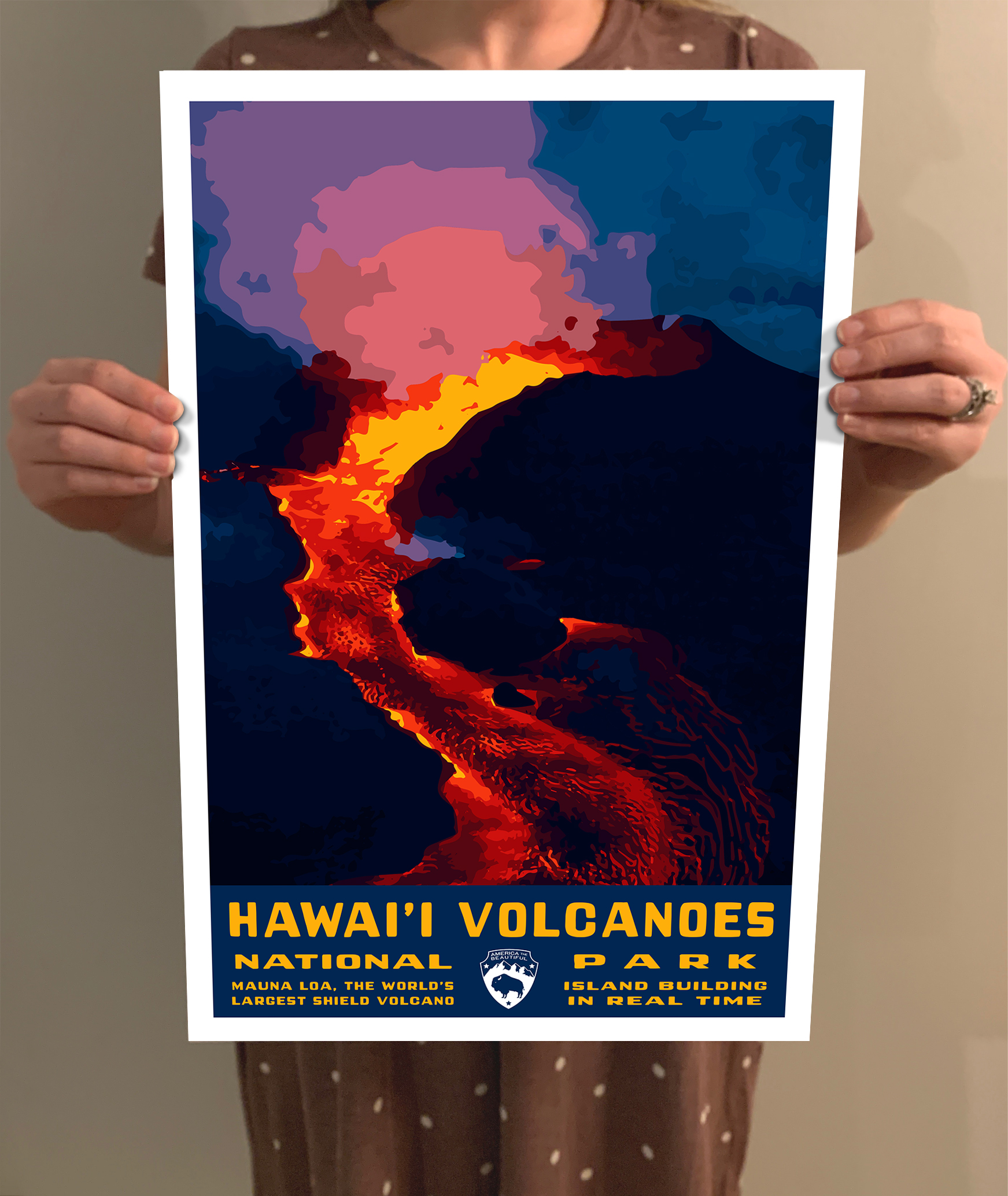Hawaii Volcanoes National Park Poster / Postcard - Go See Design