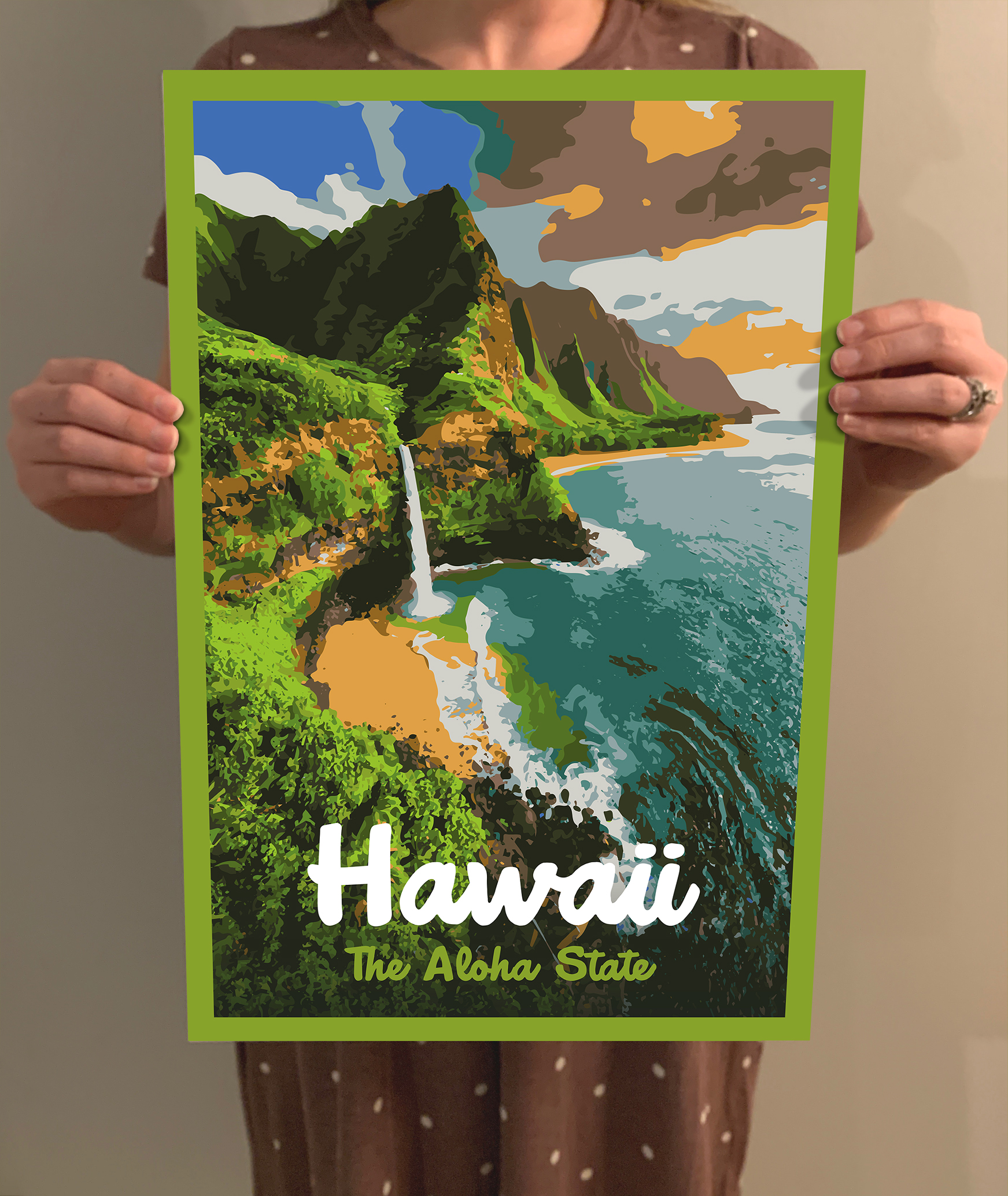 Hawaii: The Aloha State Poster / Postcard - Go See Design