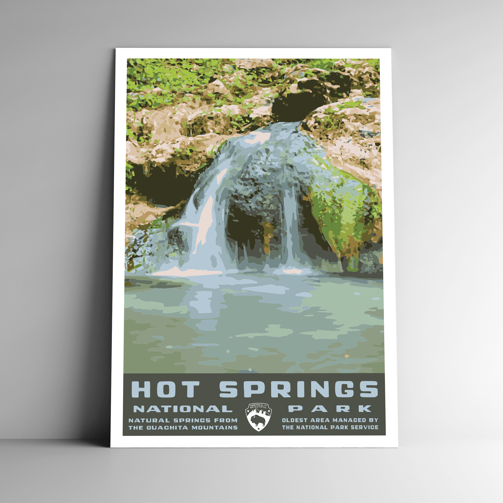 Hot Springs National Park Poster / Postcard - Go See Design