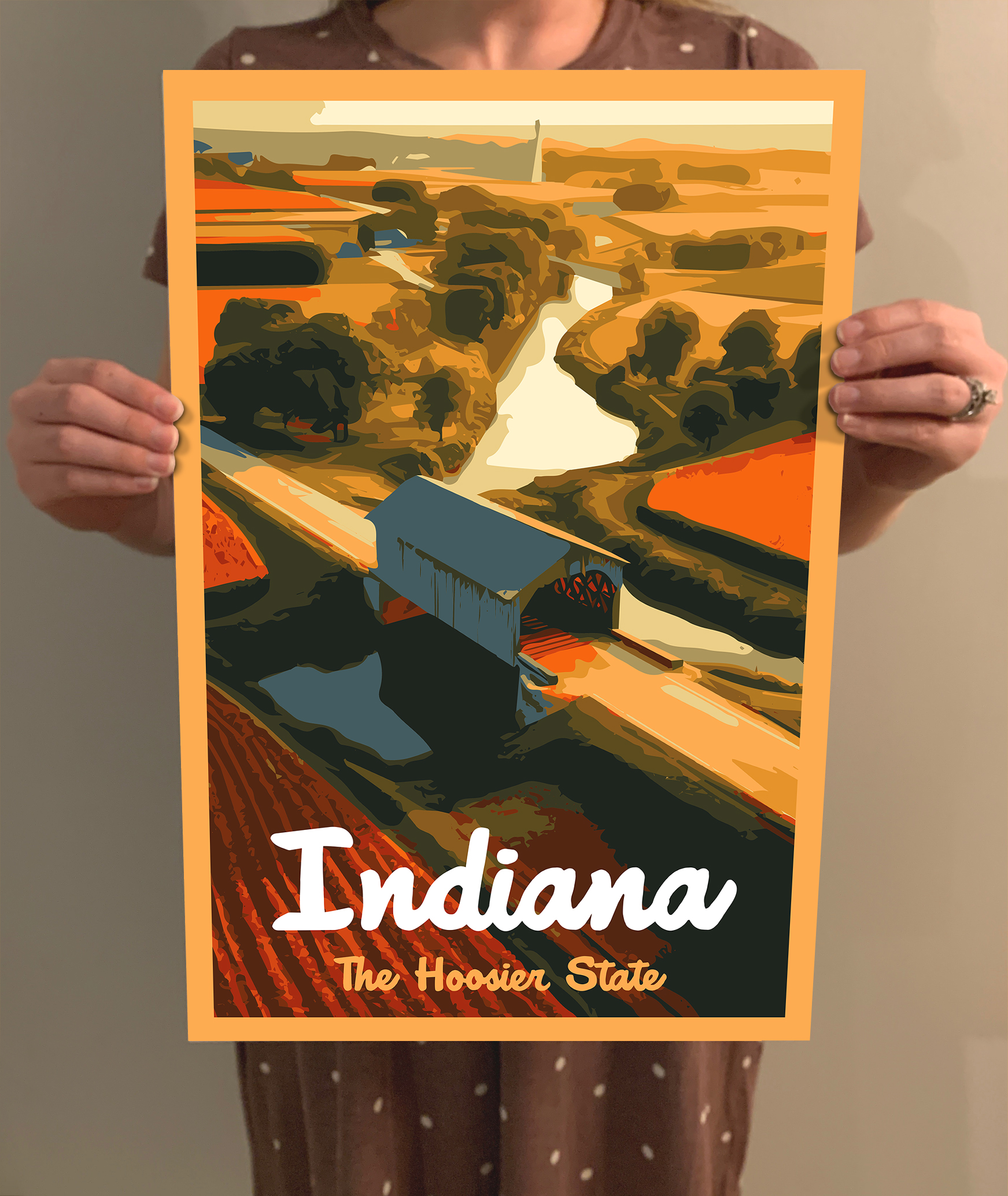 Indiana: The Hoosier State Poster / Postcard - Go See Design