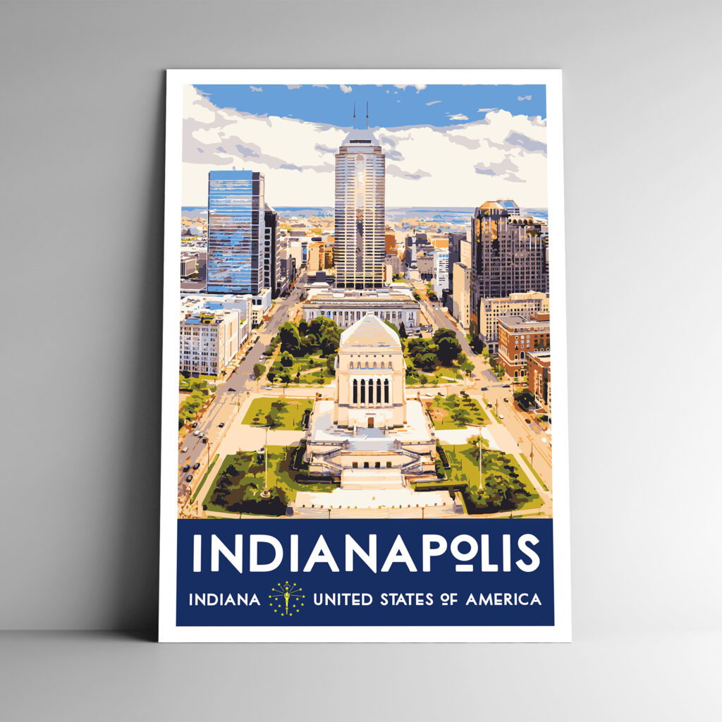 Indianapolis Indiana Poster / Postcard - Go See Design