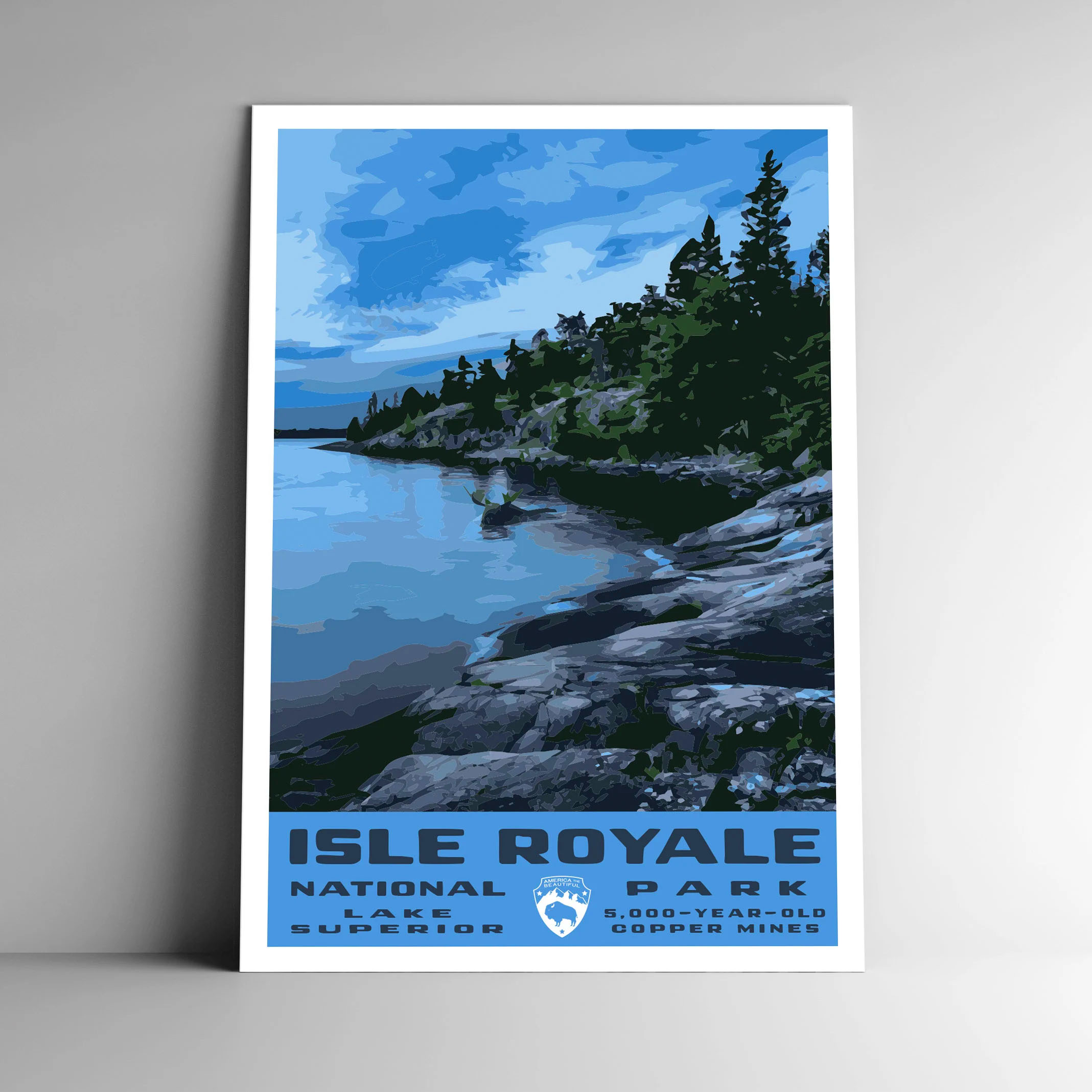 Isle Royale National Park Poster / Postcard - Go See Design