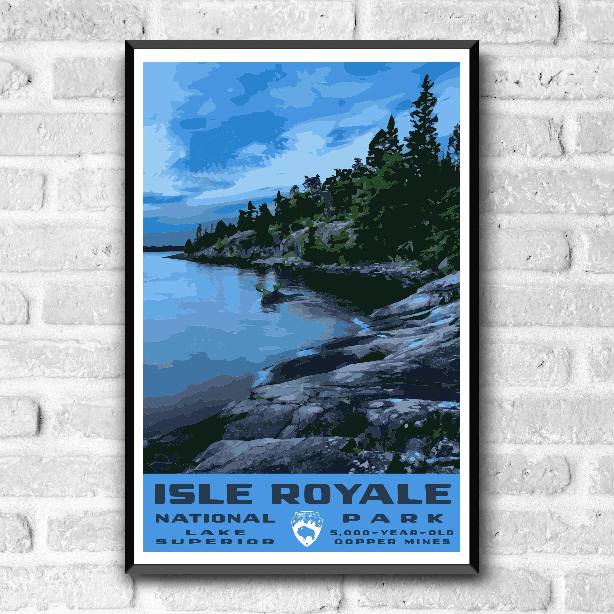 Isle Royale National Park Poster / Postcard - Go See Design