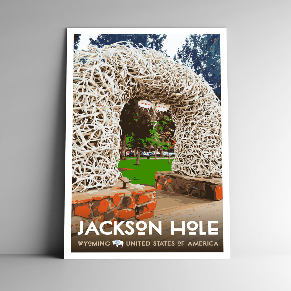 Jackson Hole Wyoming Poster / Postcard - Go See Design