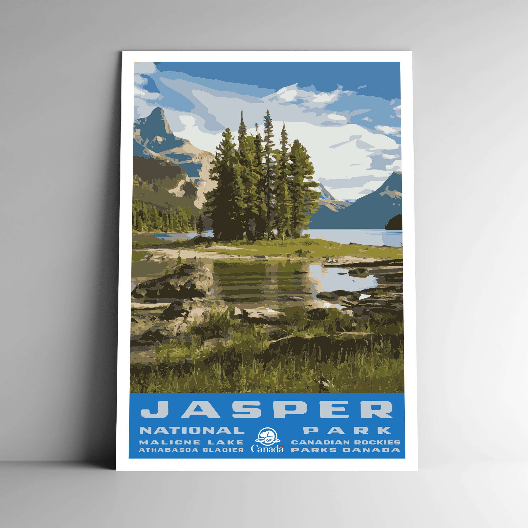 Jasper National Park (Canada) Poster / Postcard - Go See Design