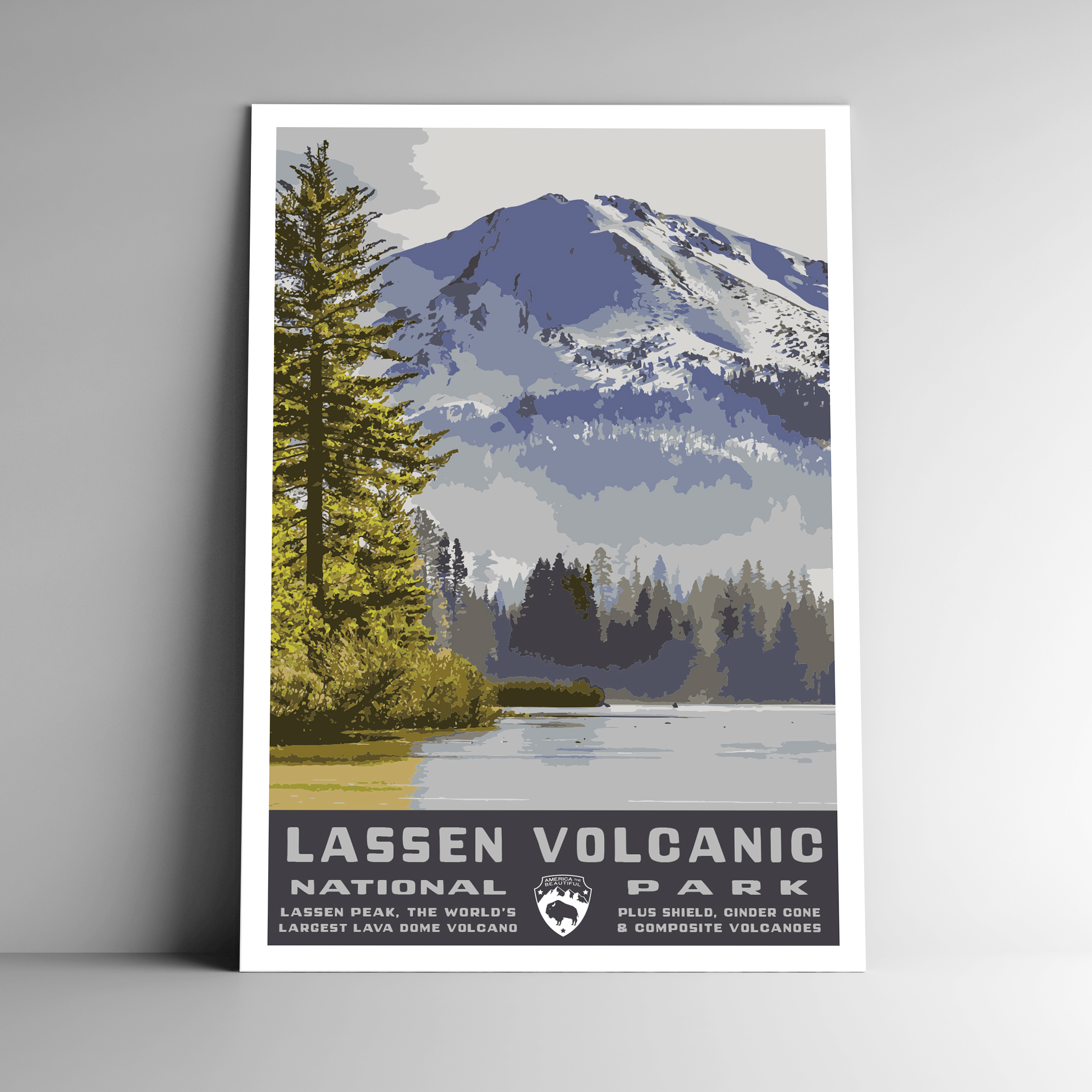 Lassen Volcanic National Park Poster / Postcard - Go See Design