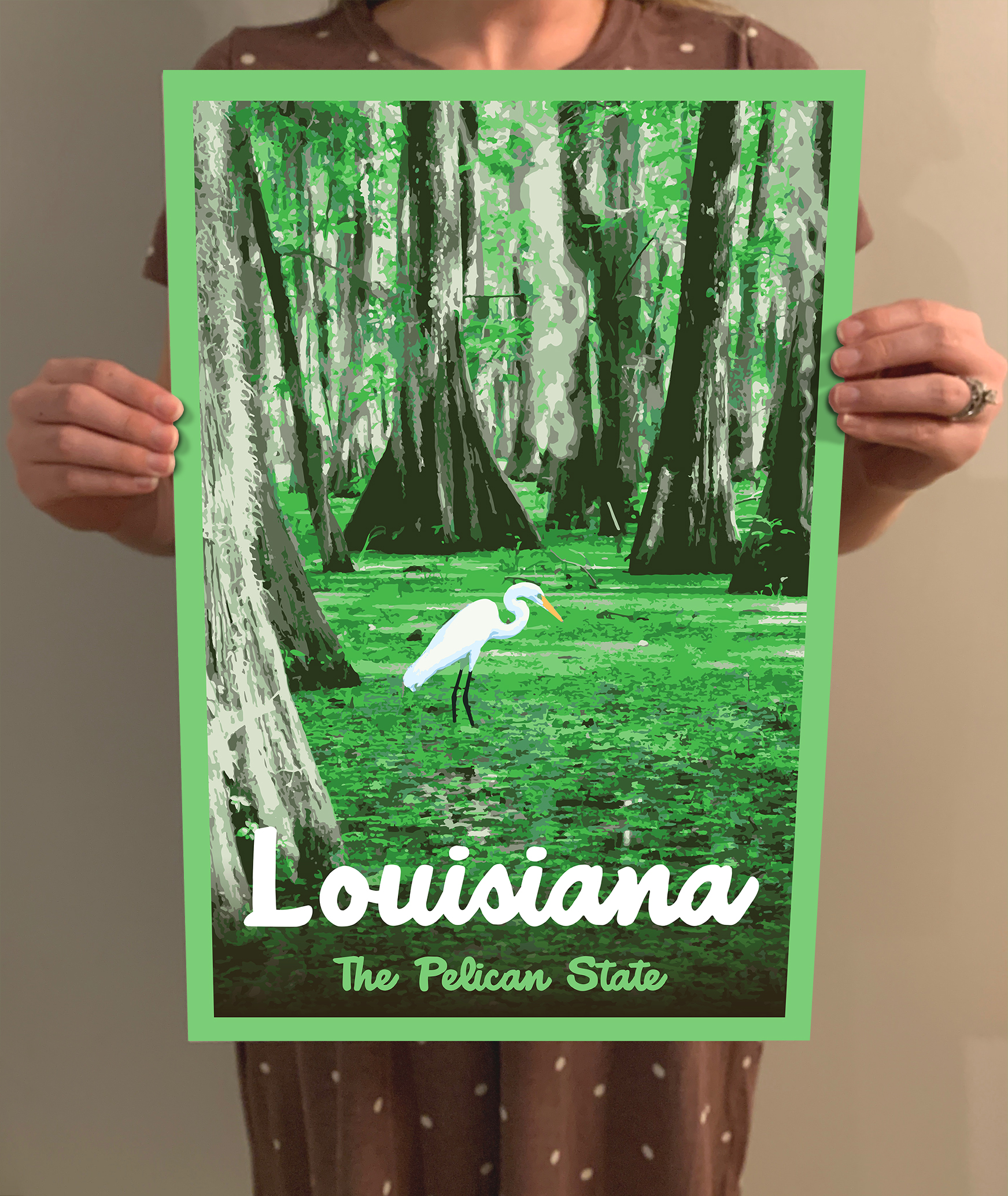Louisiana: The Pelican State Poster / Postcard - Go See Design