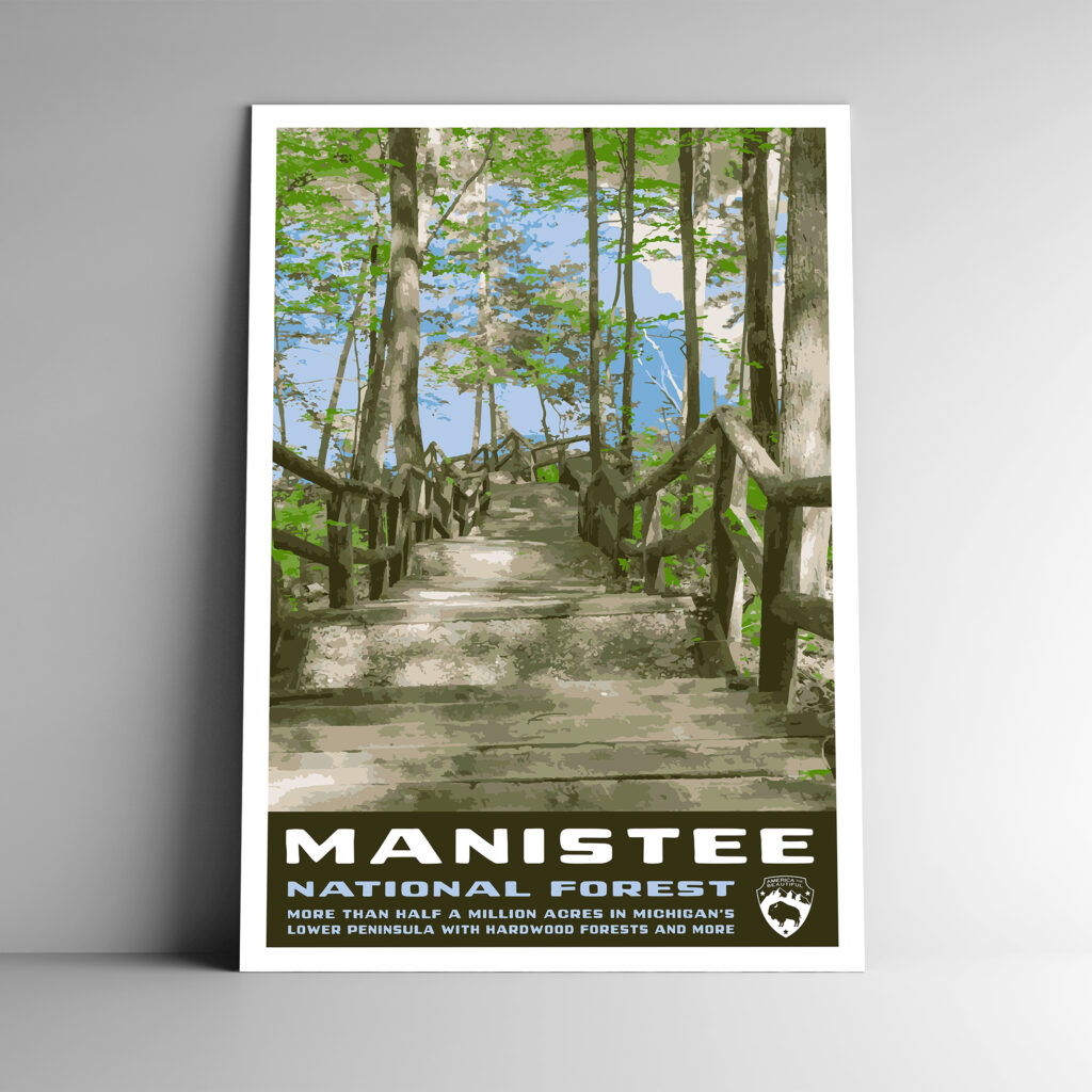 Manistee National Forest Poster / Postcard - Go See Design