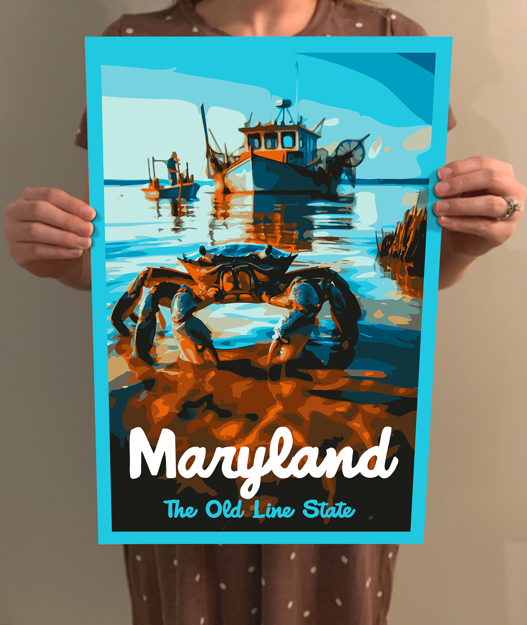 Maryland: The Old Line State Poster / Postcard - Go See Design