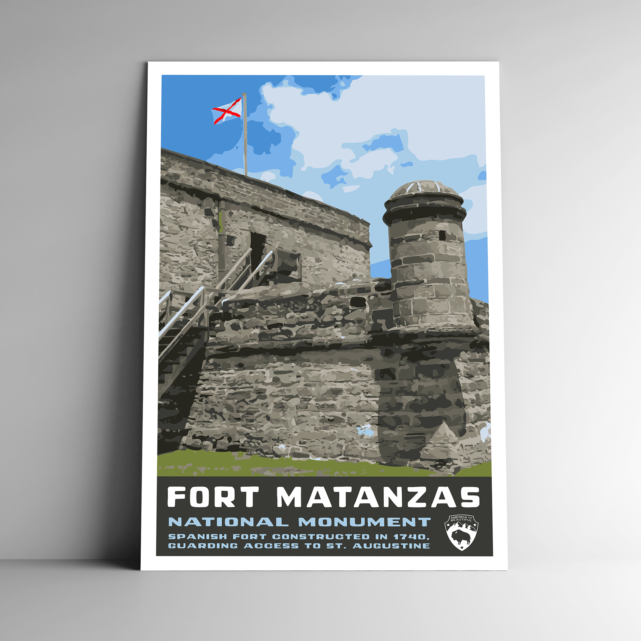 Fort Matanzas National Monument Poster / Postcard - Go See Design