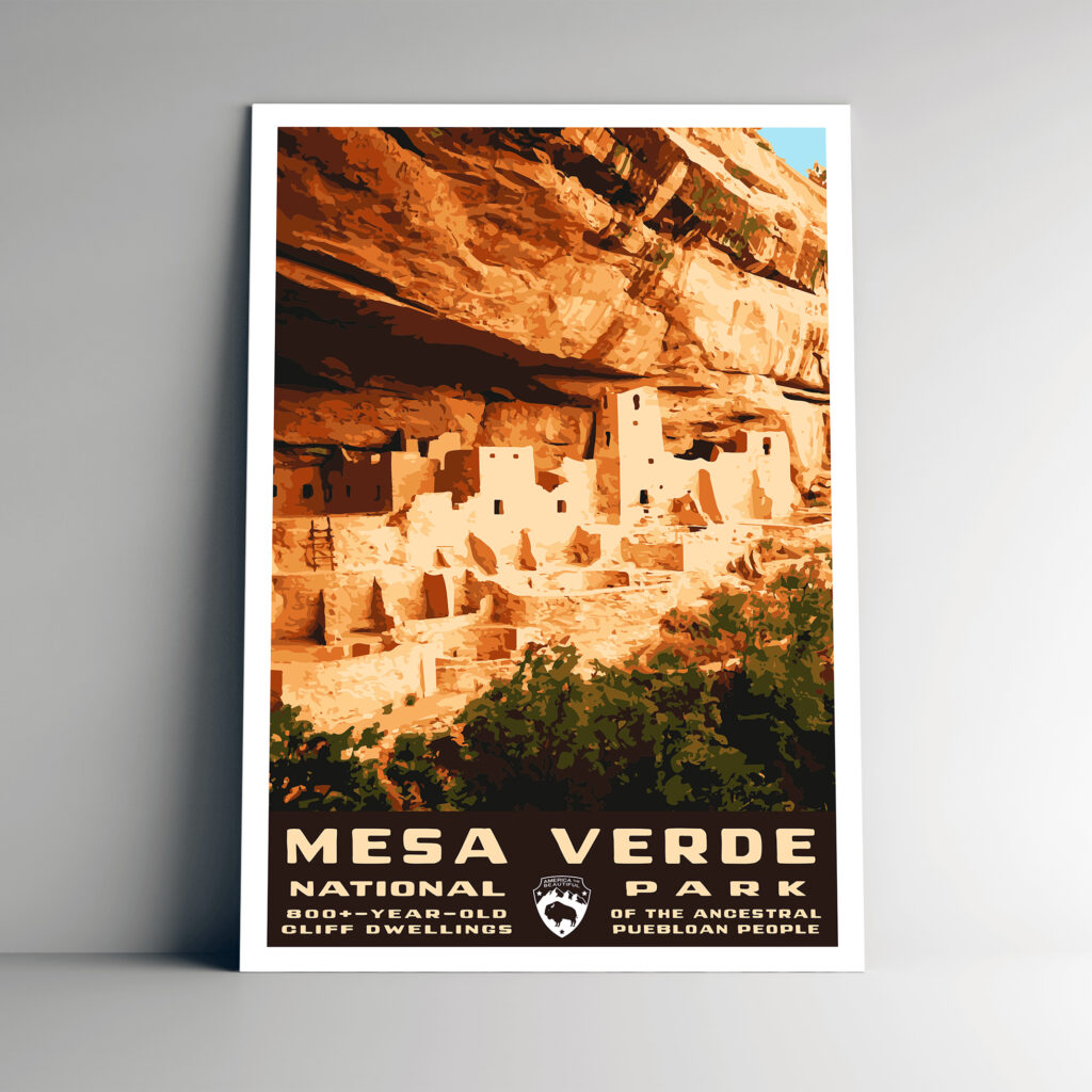 Mesa Verde National Park Poster / Postcard - Go See Design