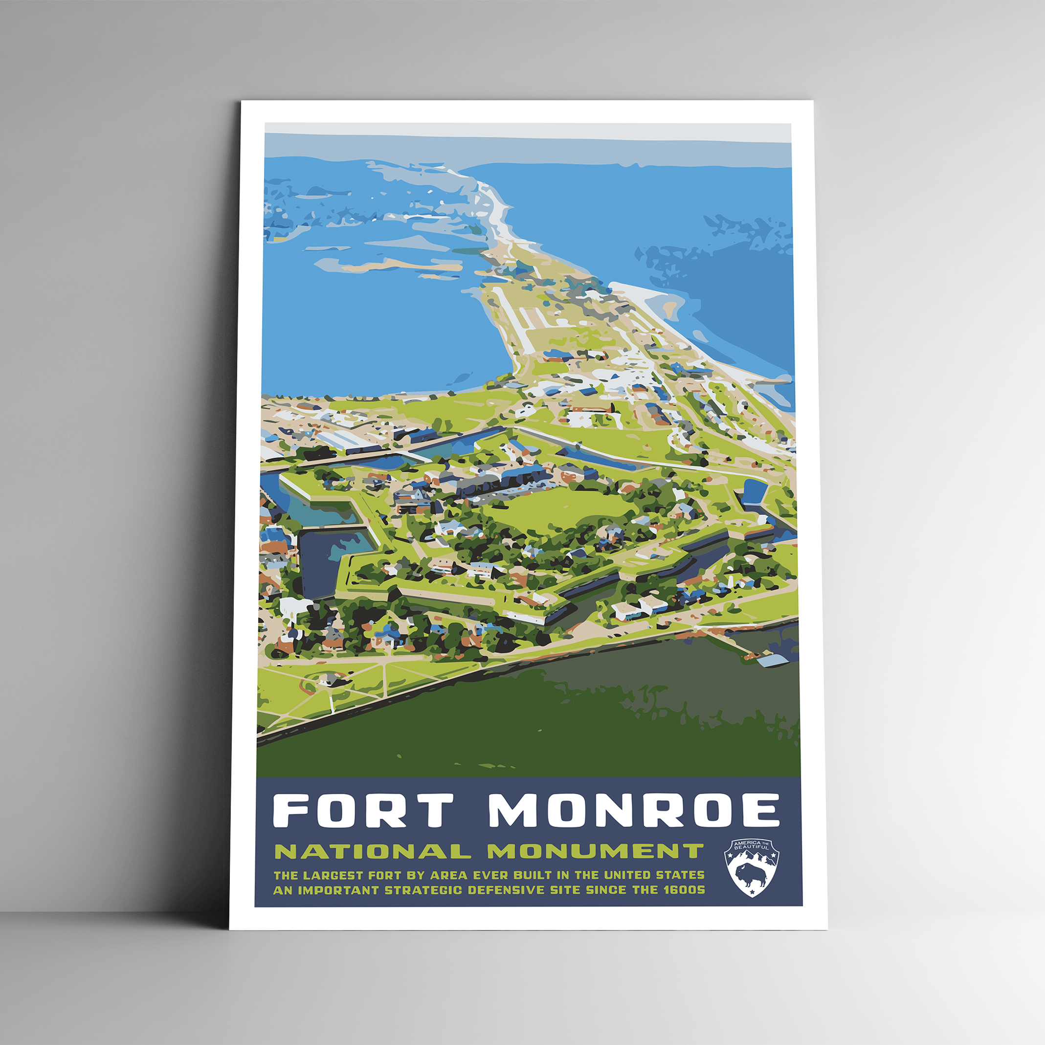 Fort Monroe National Monument Poster / Postcard - Go See Design