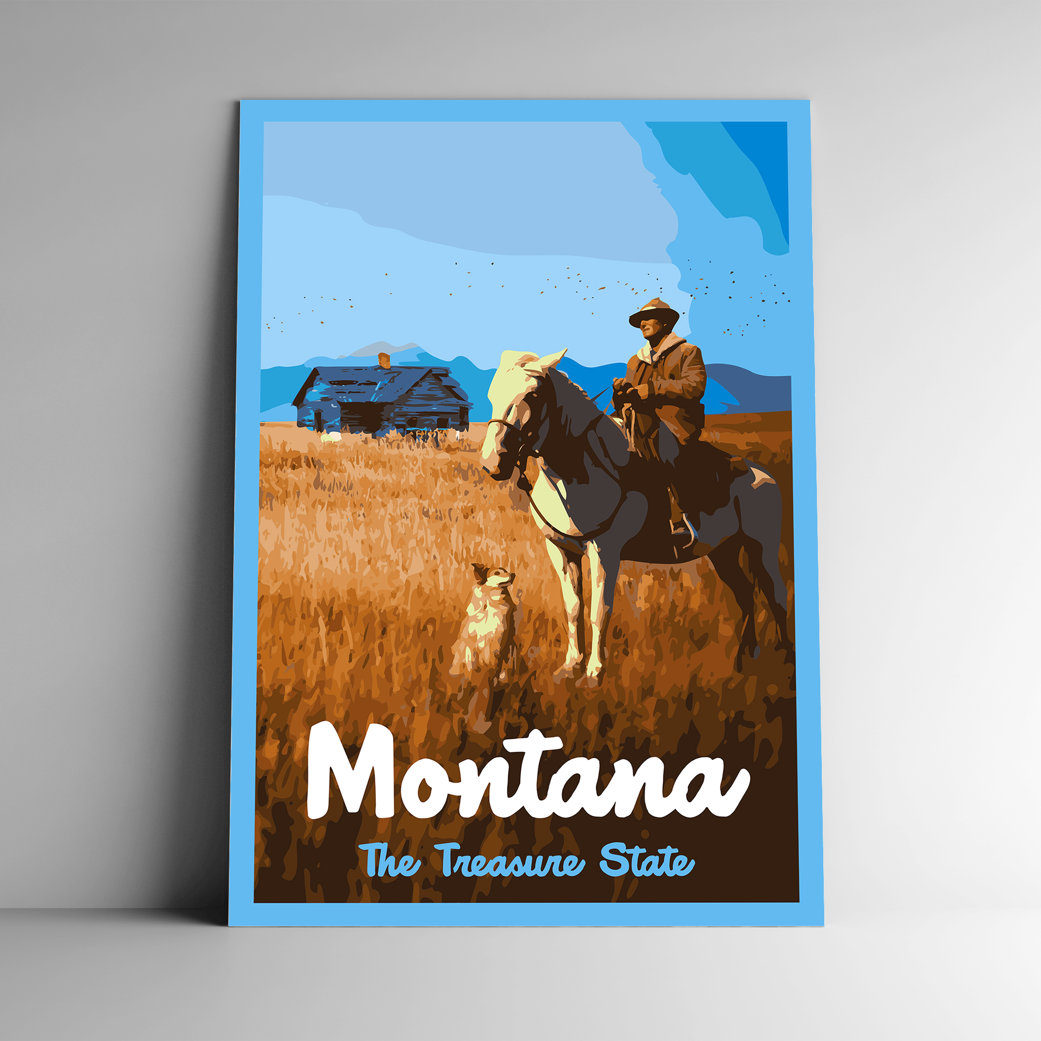 Montana: The Treasure State Poster / Postcard - Go See Design
