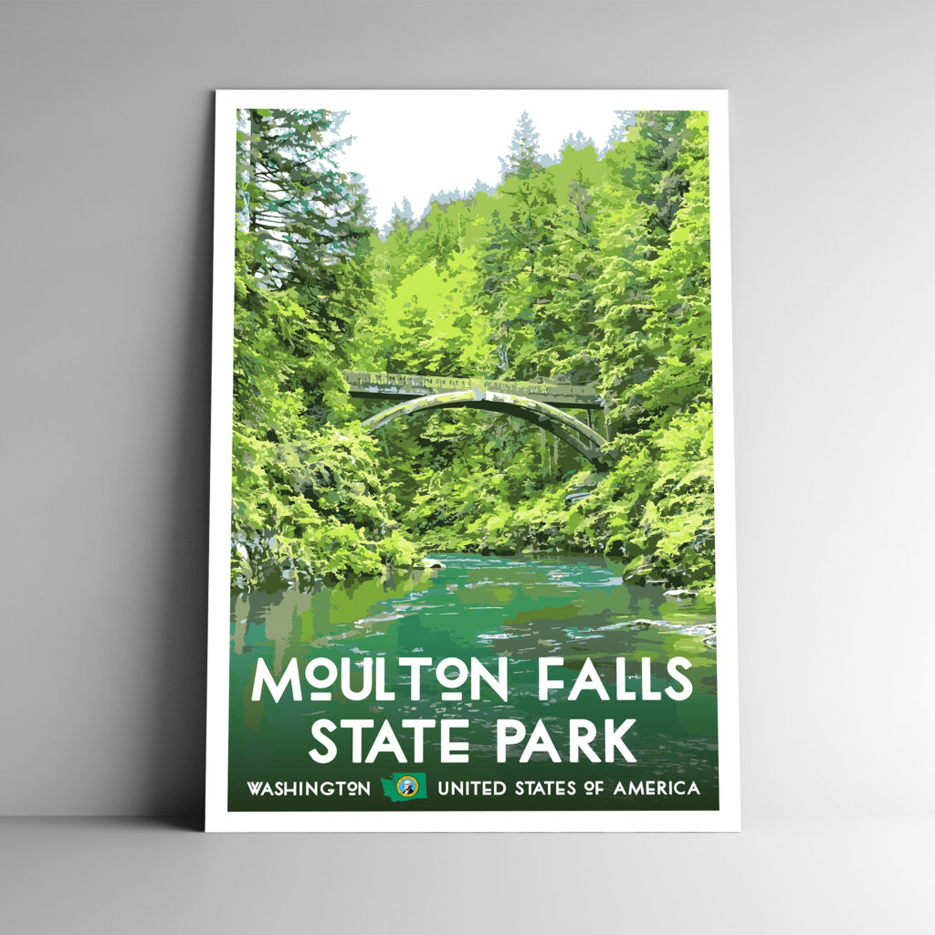Moulton Falls State Park Washington Poster / Postcard - Go See Design
