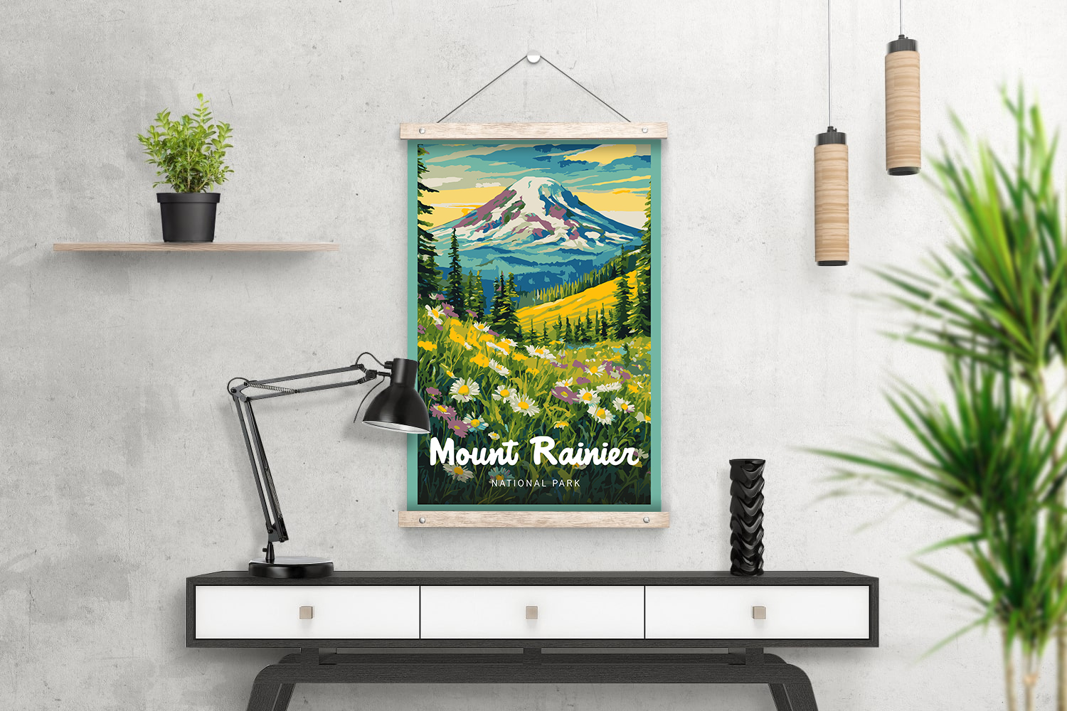 Mount Rainier National Park Poster / Postcard - Go See Design