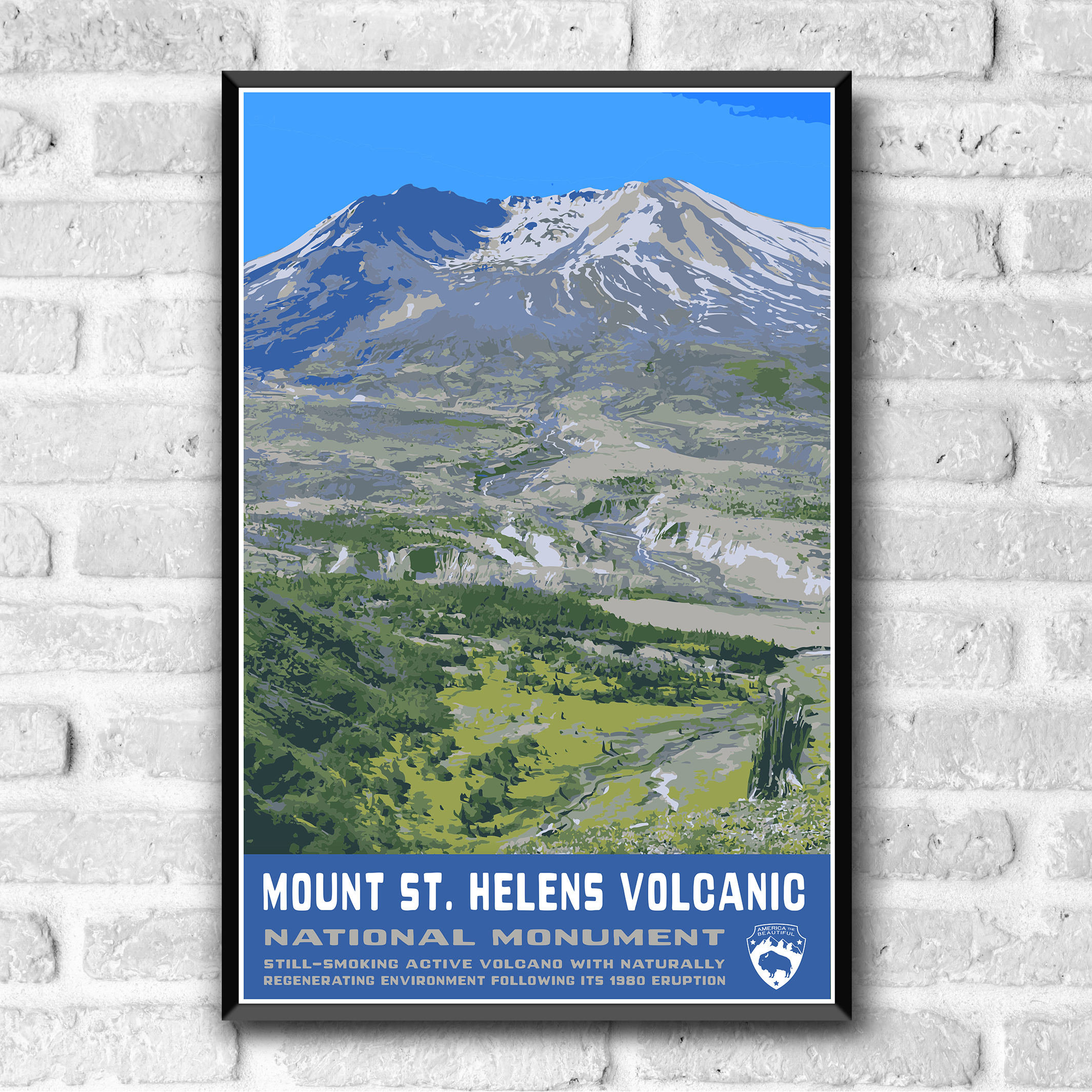 Mount St Helens Volcanic National Monument Poster / Postcard - Go See ...