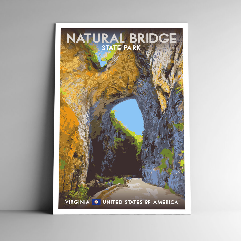 Natural Bridge State Park Virginia Poster / Postcard - Go See Design