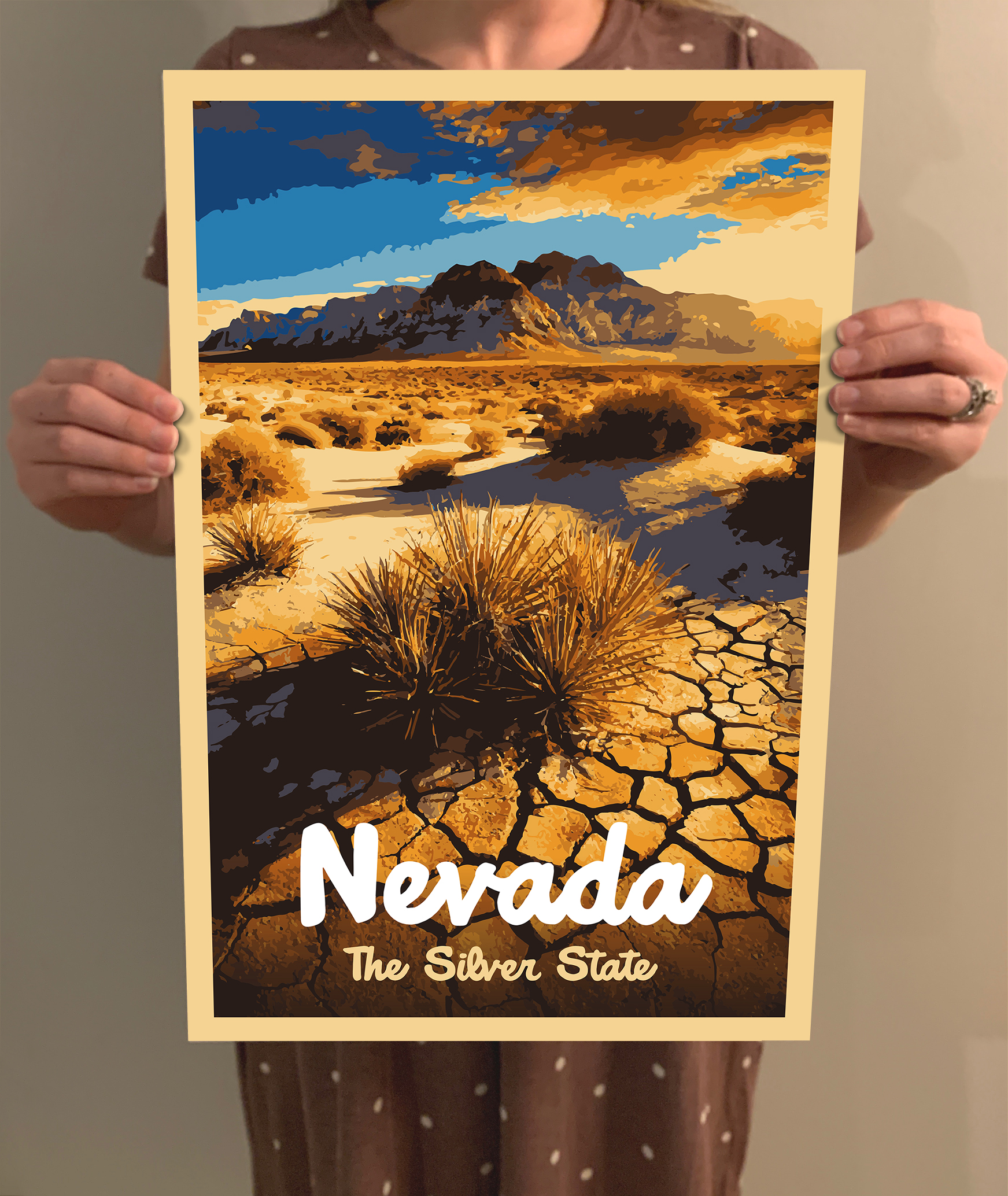 Nevada: The Silver State Poster / Postcard - Go See Design