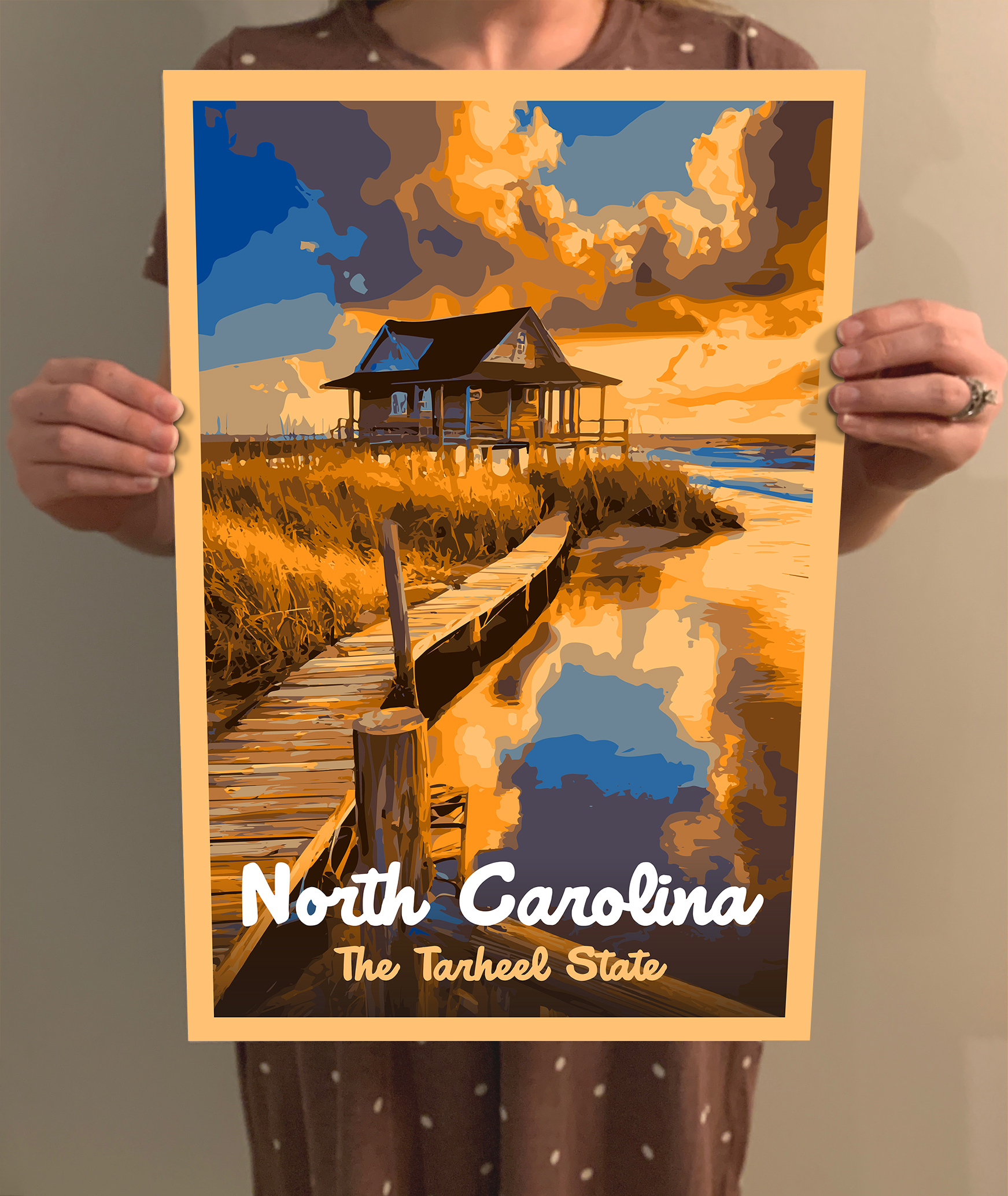 North Carolina: The Tar Heel State Poster / Postcard - Go See Design