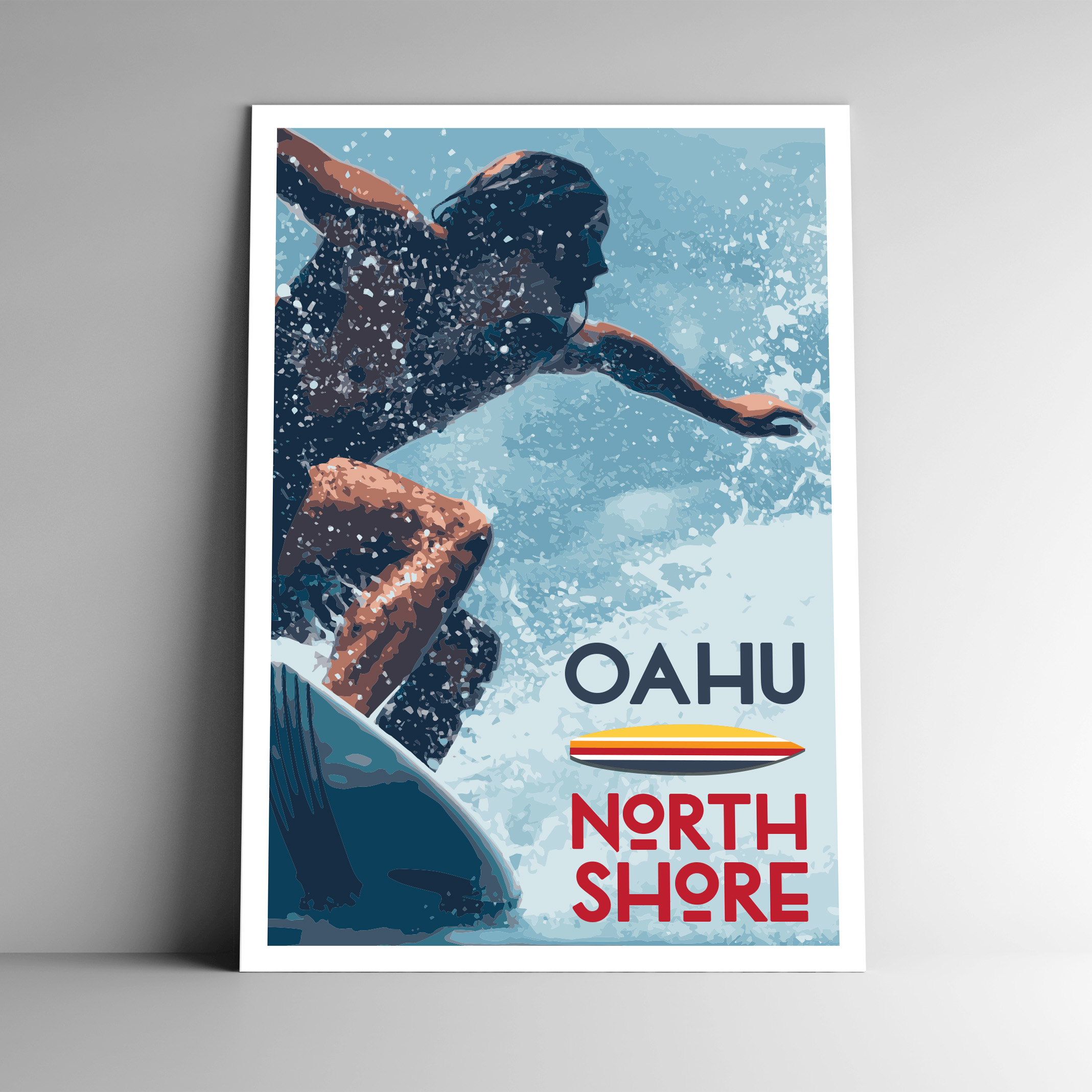 Oahu North Shore Hawaii Poster / Postcard - Go See Design
