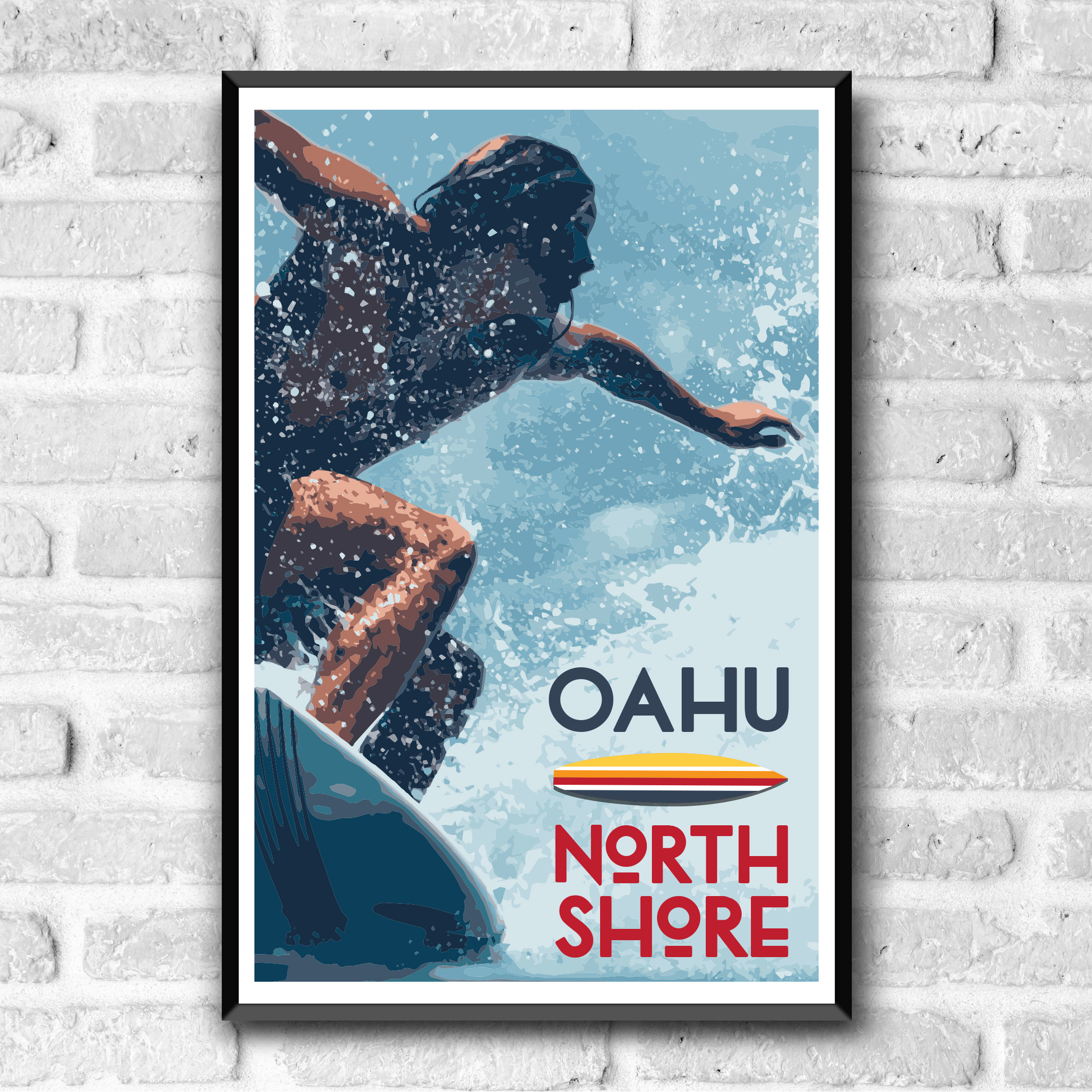 Oahu North Shore Hawaii Poster / Postcard - Go See Design