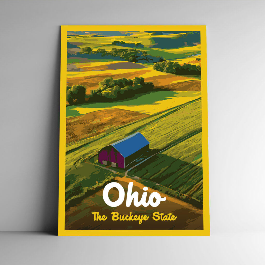 Ohio: The Buckeye State Poster / Postcard - Go See Design