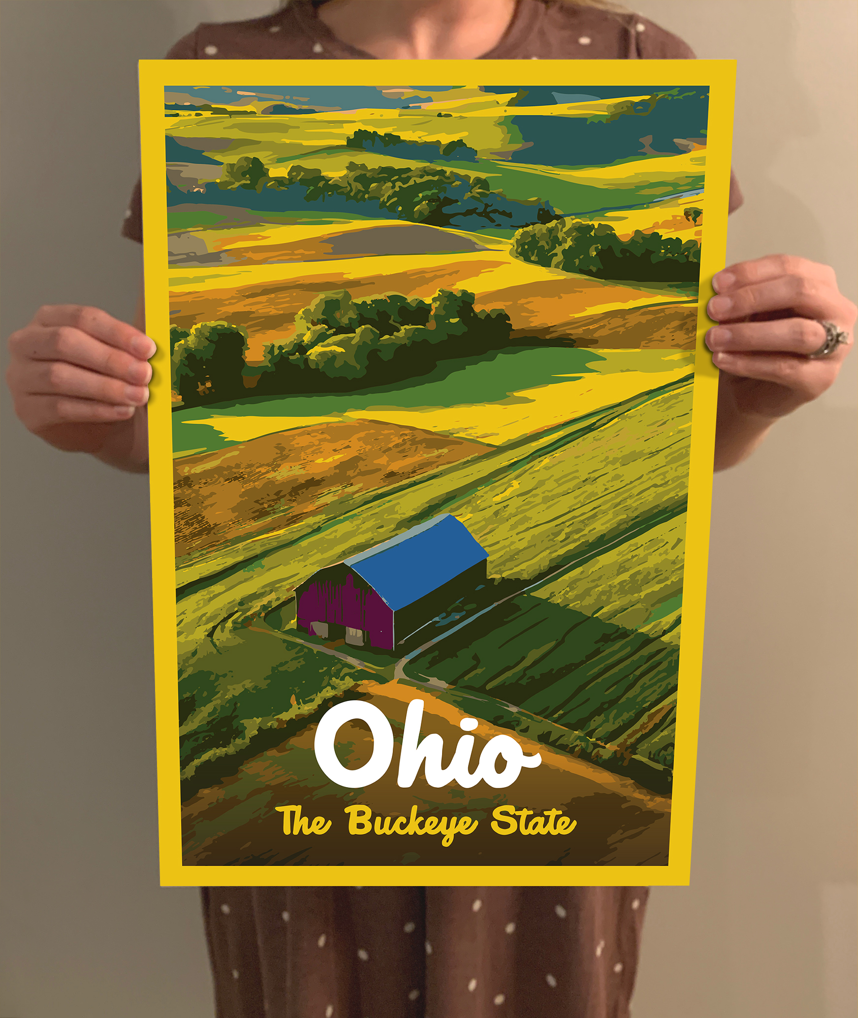 Ohio: The Buckeye State Poster / Postcard - Go See Design