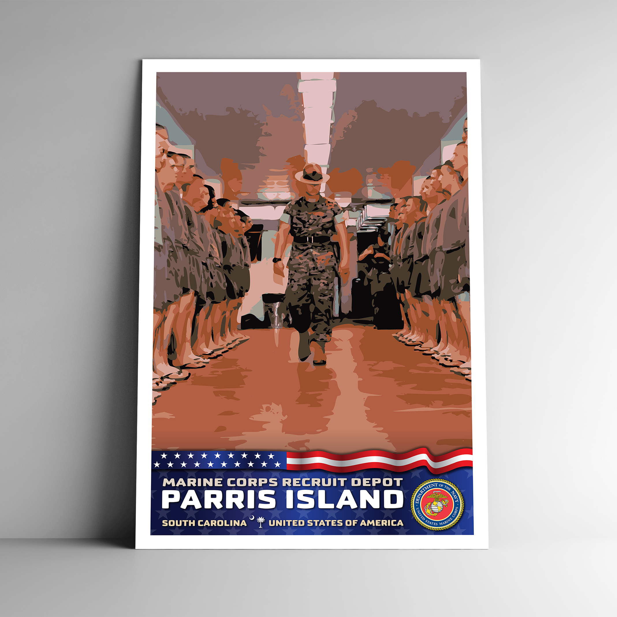 Marine Corps Recruit Depot Parris Island (Recruits) Poster / Postcard ...