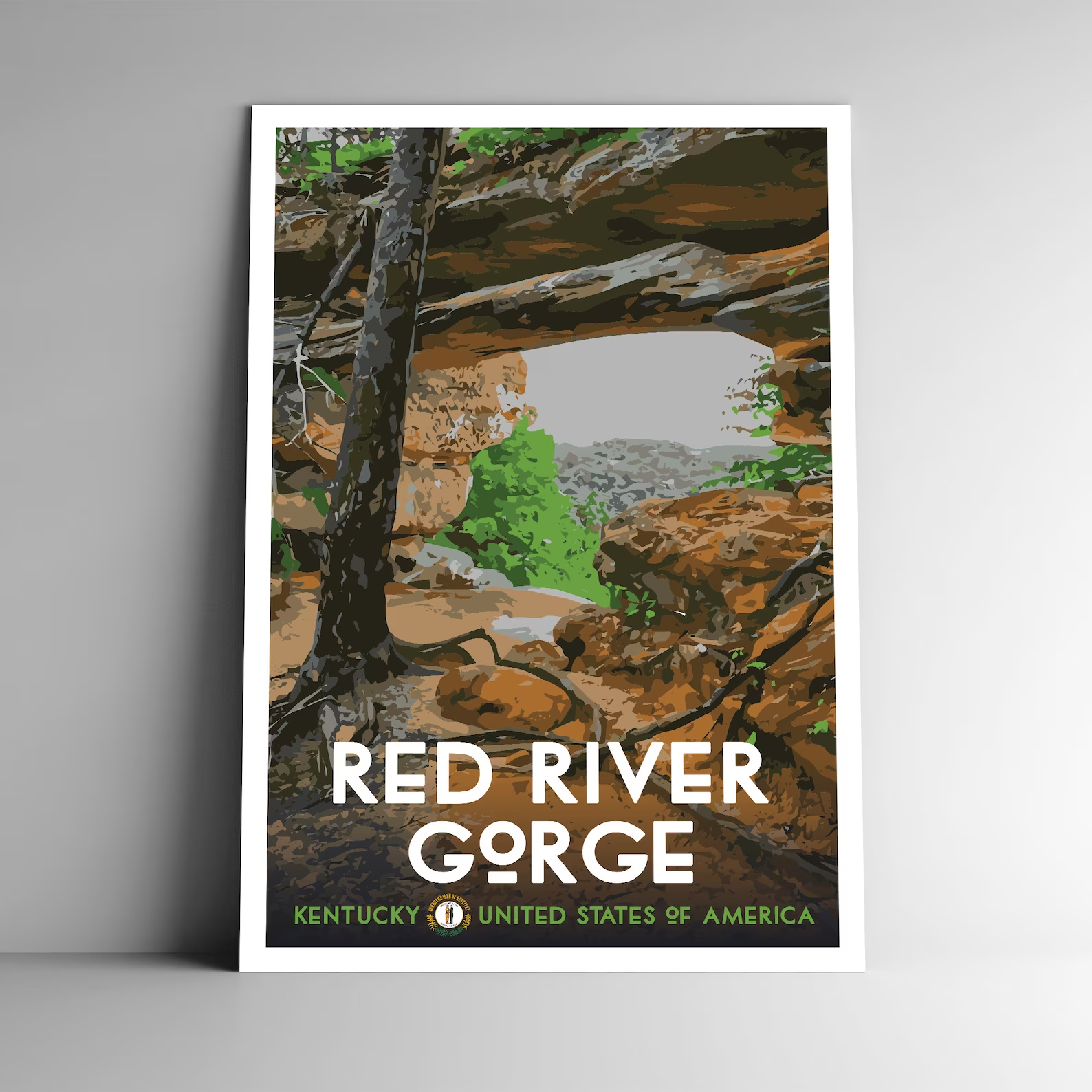 Red River Gorge Kentucky Poster / Postcard - Go See Design