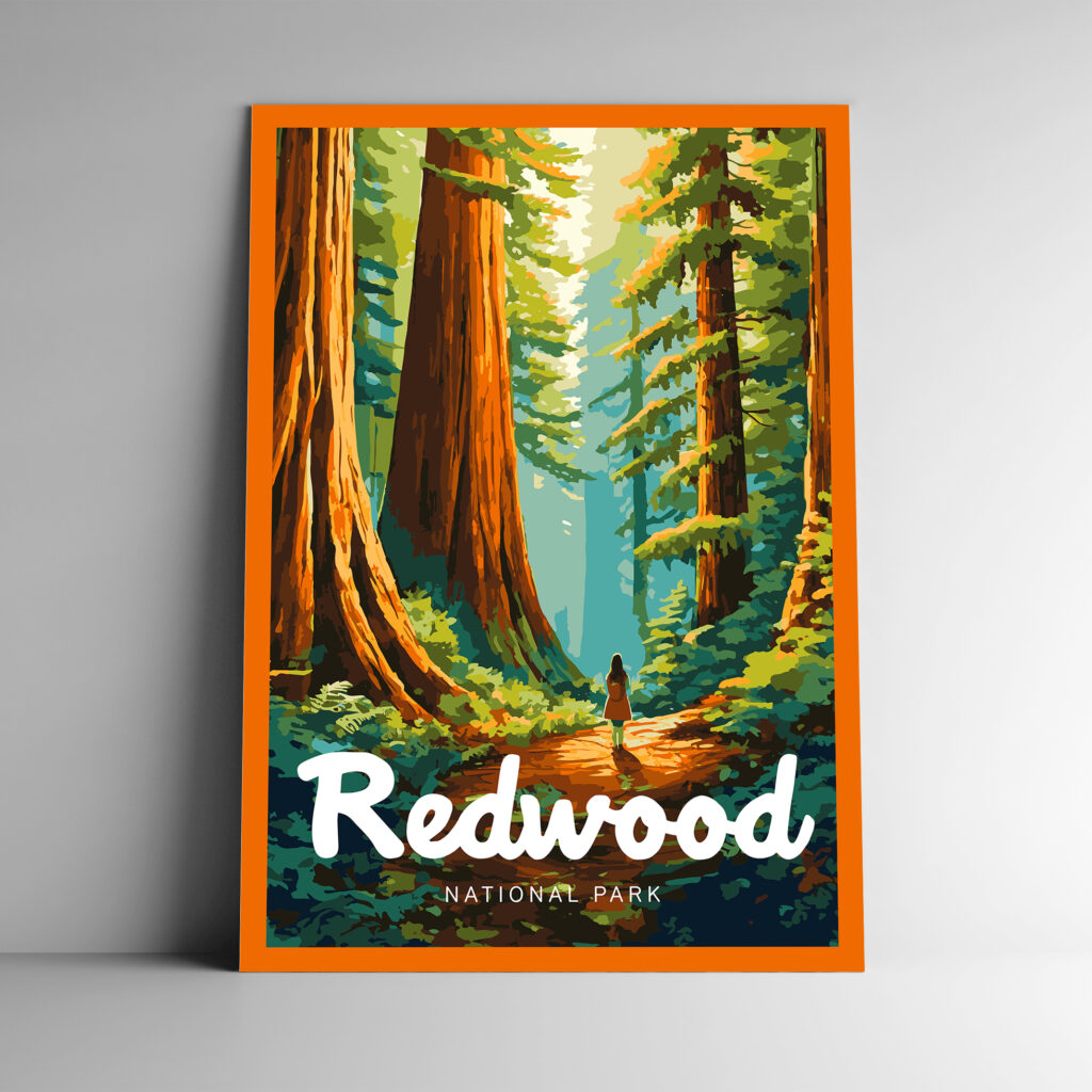 Redwood National Park Poster / Postcard - Go See Design