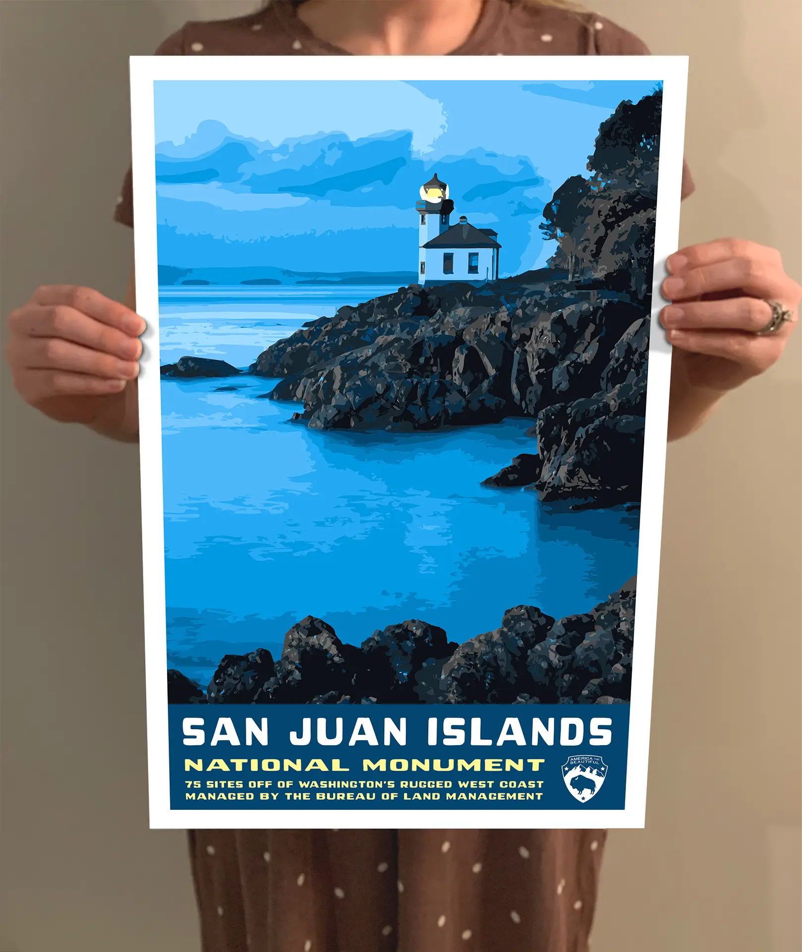 San Juan Islands National Monument Poster / Postcard - Go See Design