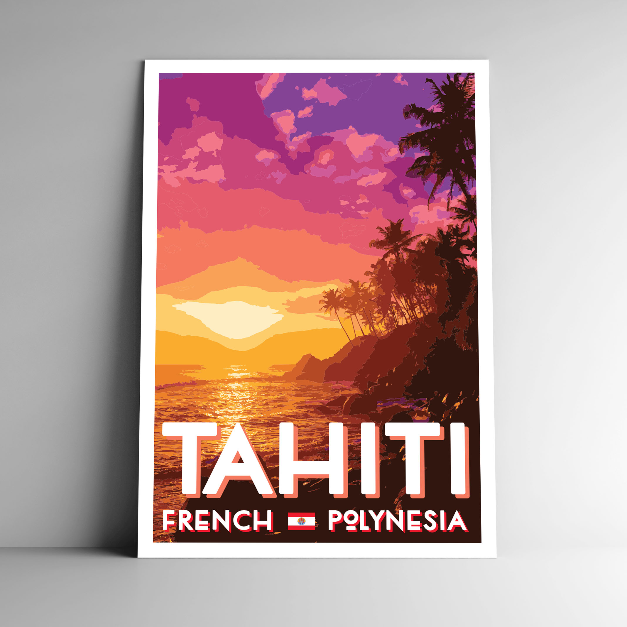 Tahiti French Polynesia Poster / Postcard - Go See Design
