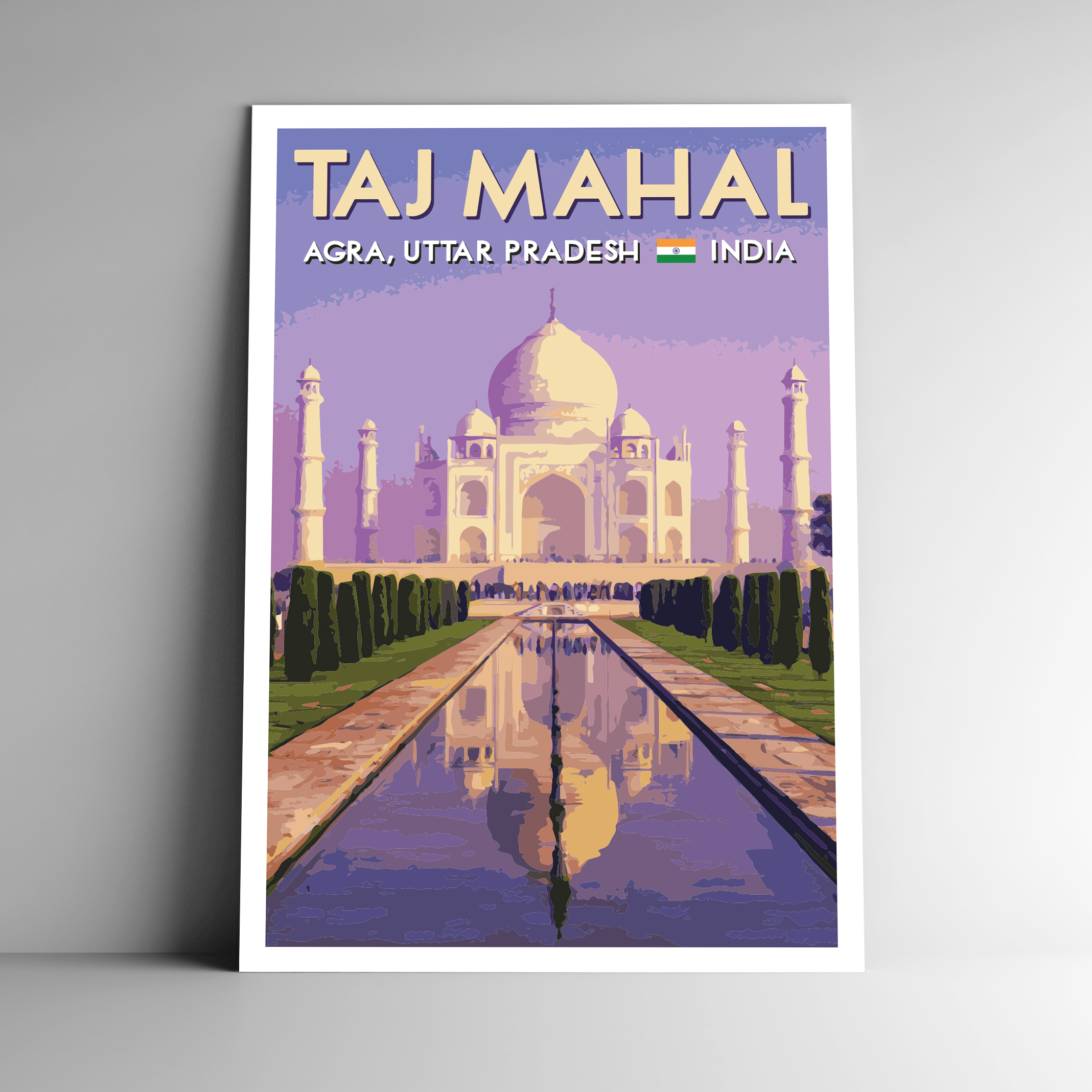 Taj Mahal India Poster / Postcard - Go See Design