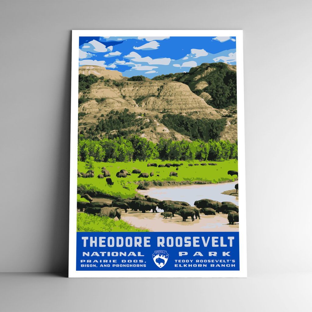 Theodore Roosevelt National Park Poster / Postcard - Go See Design