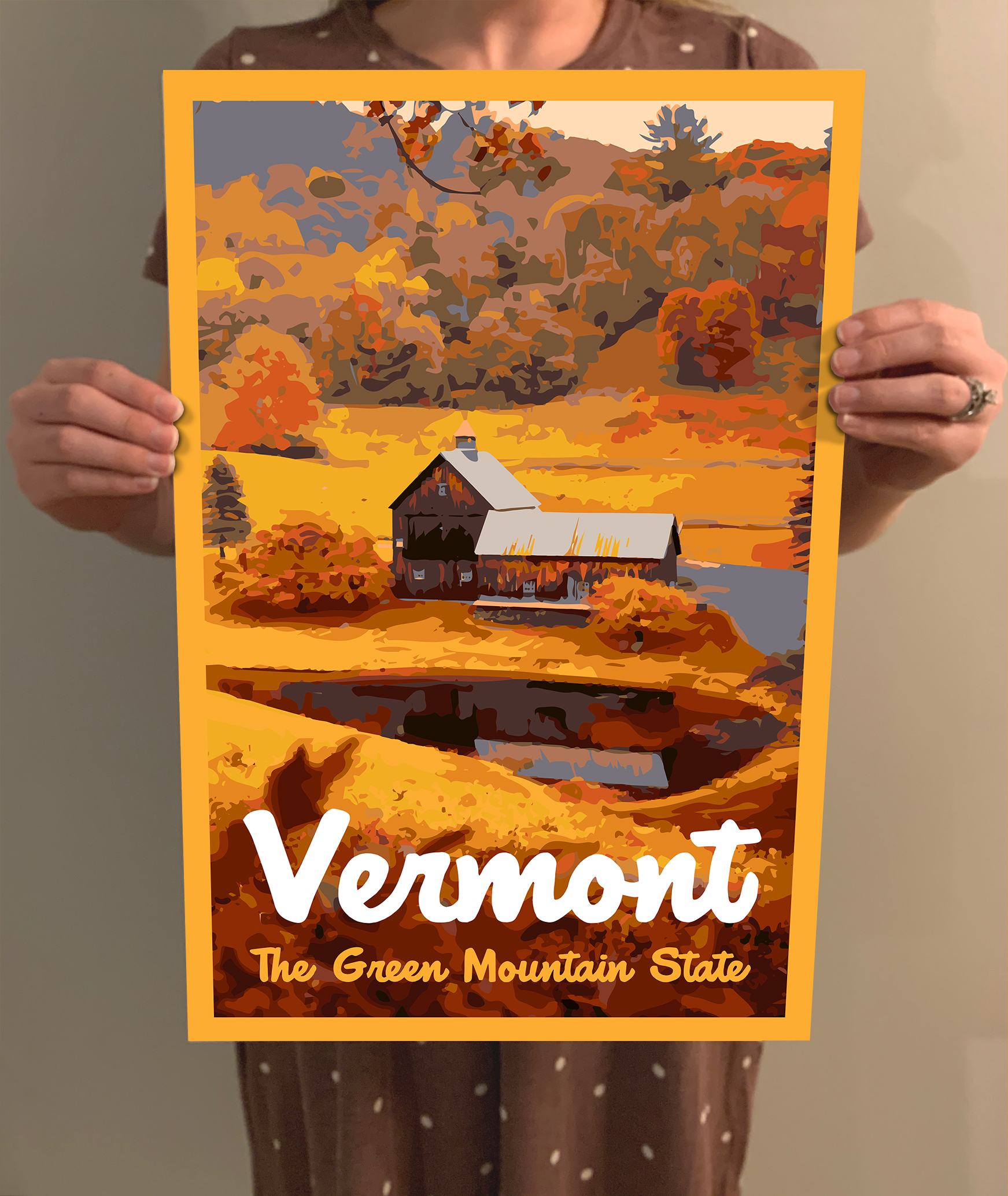 Vermont: The Green Mountain State Poster / Postcard - Go See Design