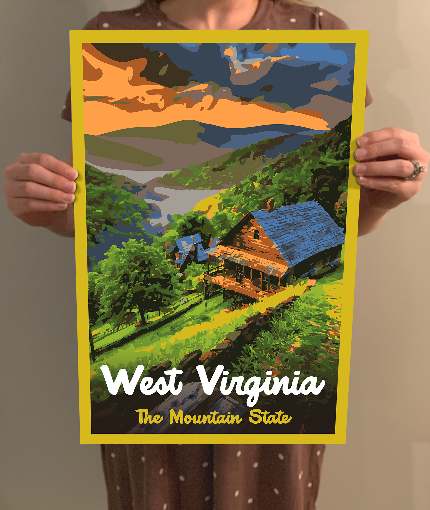 West Virginia: The Mountain State Poster / Postcard - Go See Design
